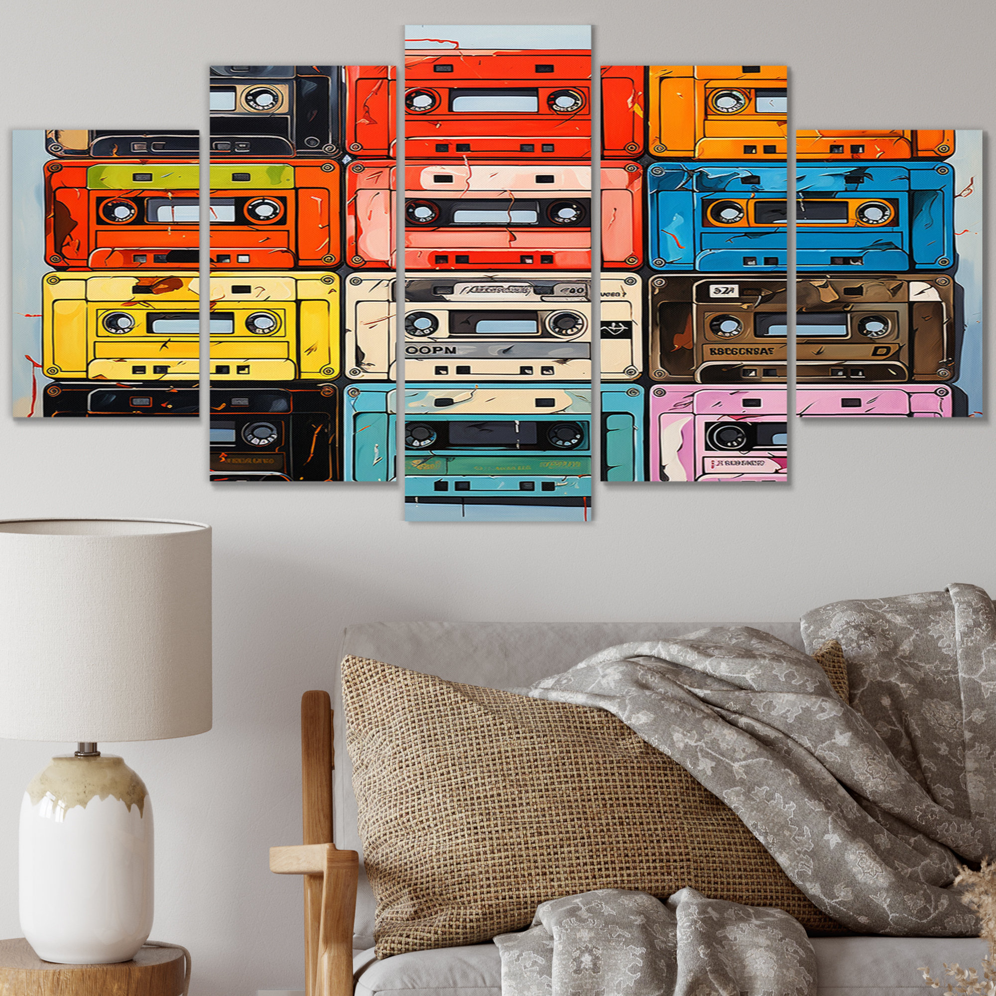 Design Art Popart Cassette Tapes II - Music Metal Wall Decor Set | Wayfair