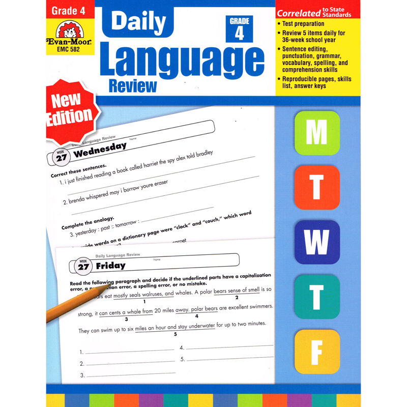 Evan-Moor Daily Language Review Grade 4 Book | Wayfair
