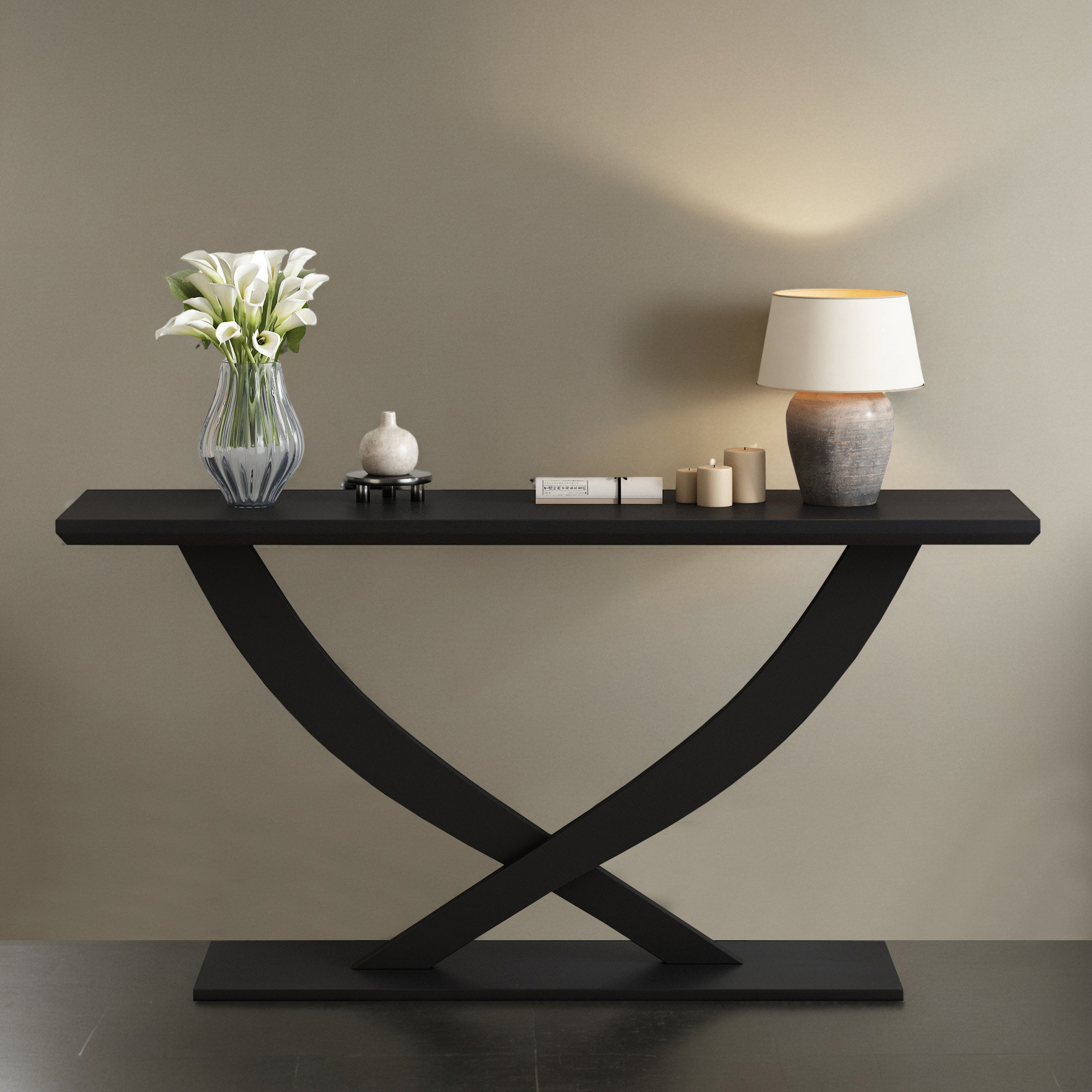 Latitude Run® 57" Console Table Entryway Side Table for Hallway Living ...