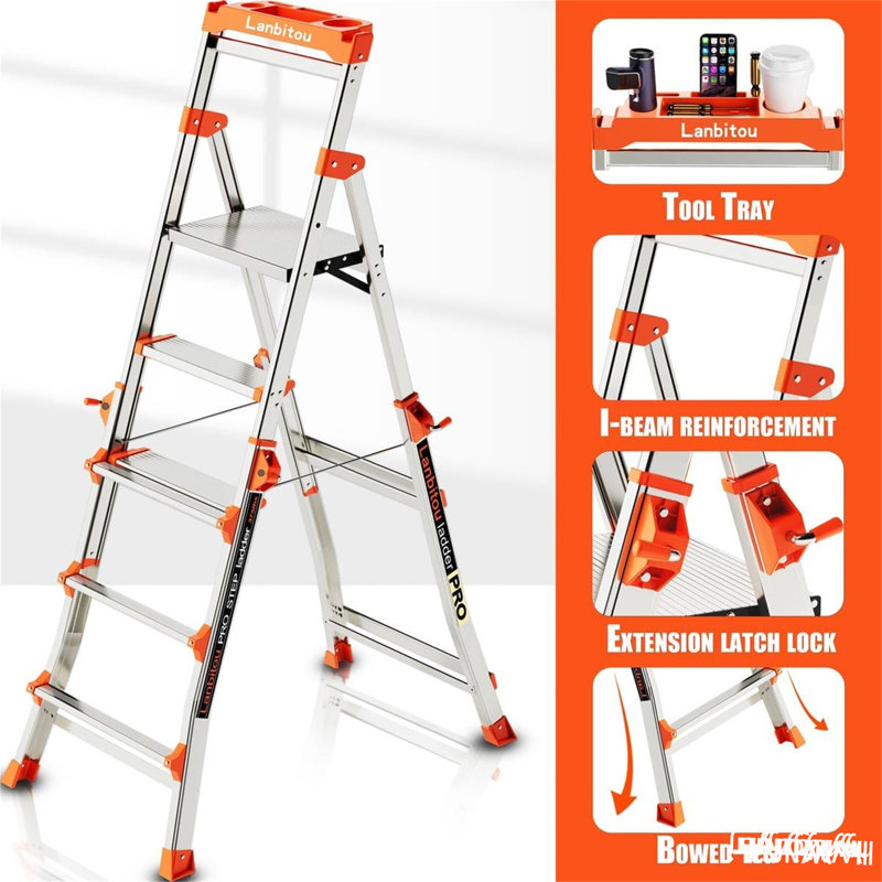 WFX Utility™ Aluminum 5 Step Ladder with Handrails | Wayfair