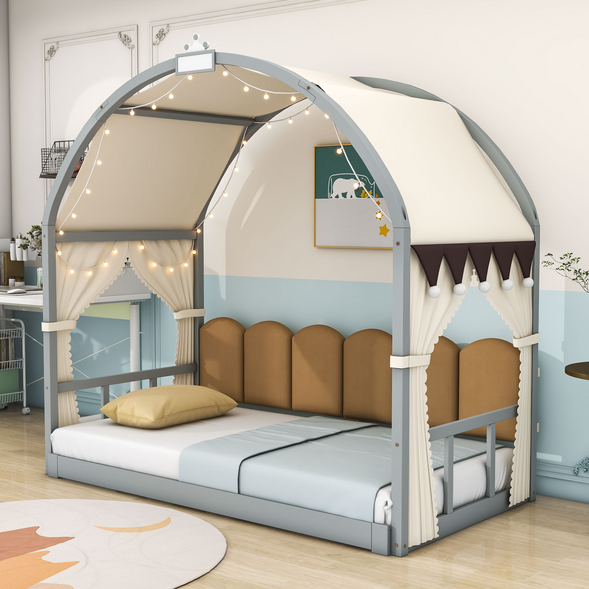 Harper Orchard Anayiah Twin daybed With Arched Roof and Trundle | Wayfair