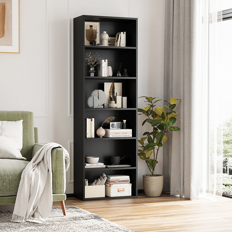 Ebern Designs Kimm 6-Tier Tall Bookshelf, 71" Standard Bookcase with ...