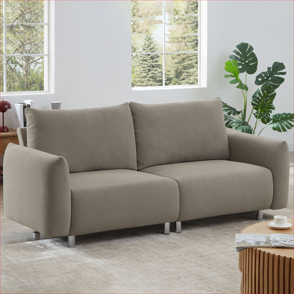 Ebern Designs Modern Sofabread Sofa 2 Seater Loveseat Couch Loose Back ...