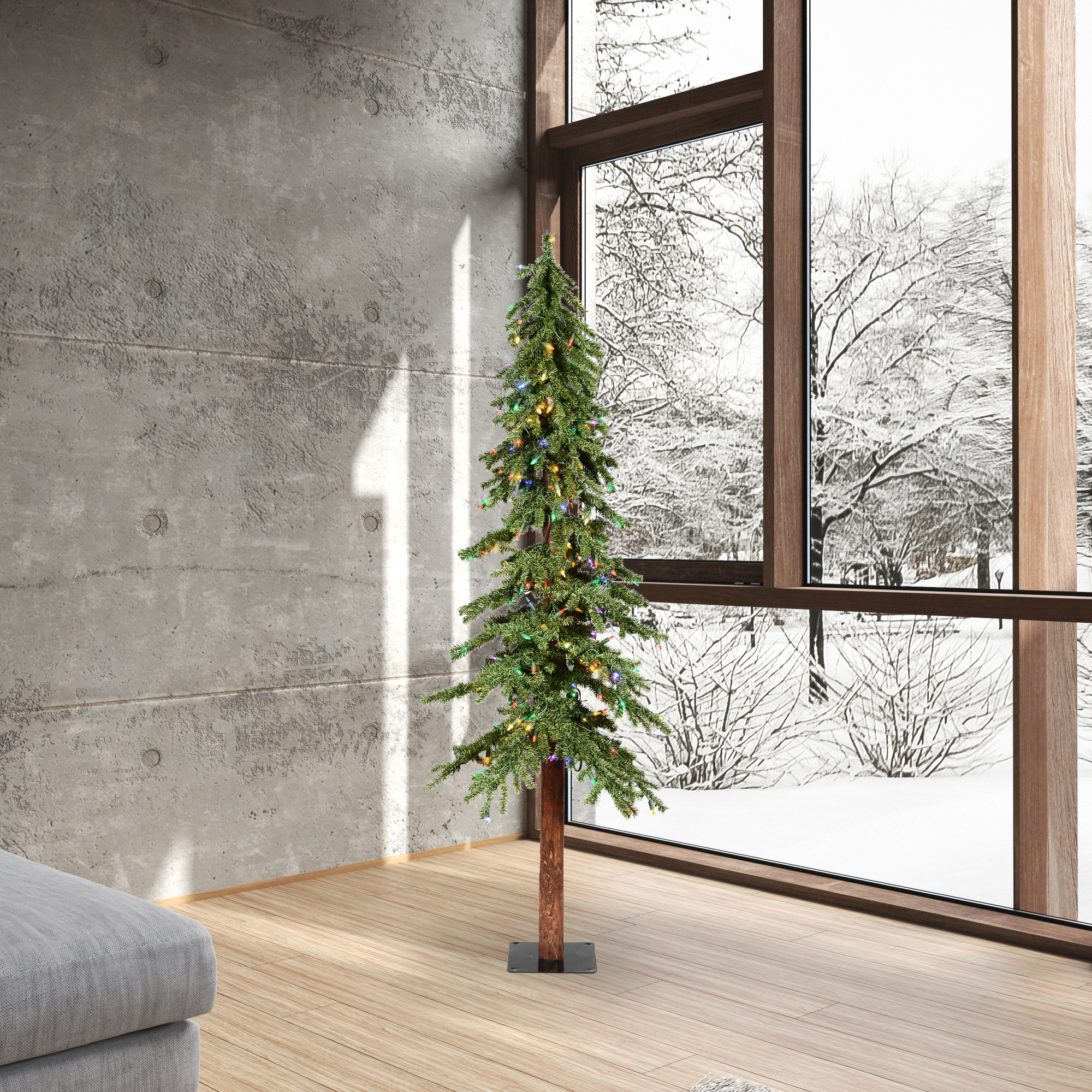 The Holiday Aisle® Natural Alpine Artificial Christmas Tree | Wayfair