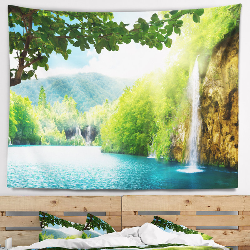East Urban Home Landscape Photography Waterfall in Deep Forest Tapestry ...