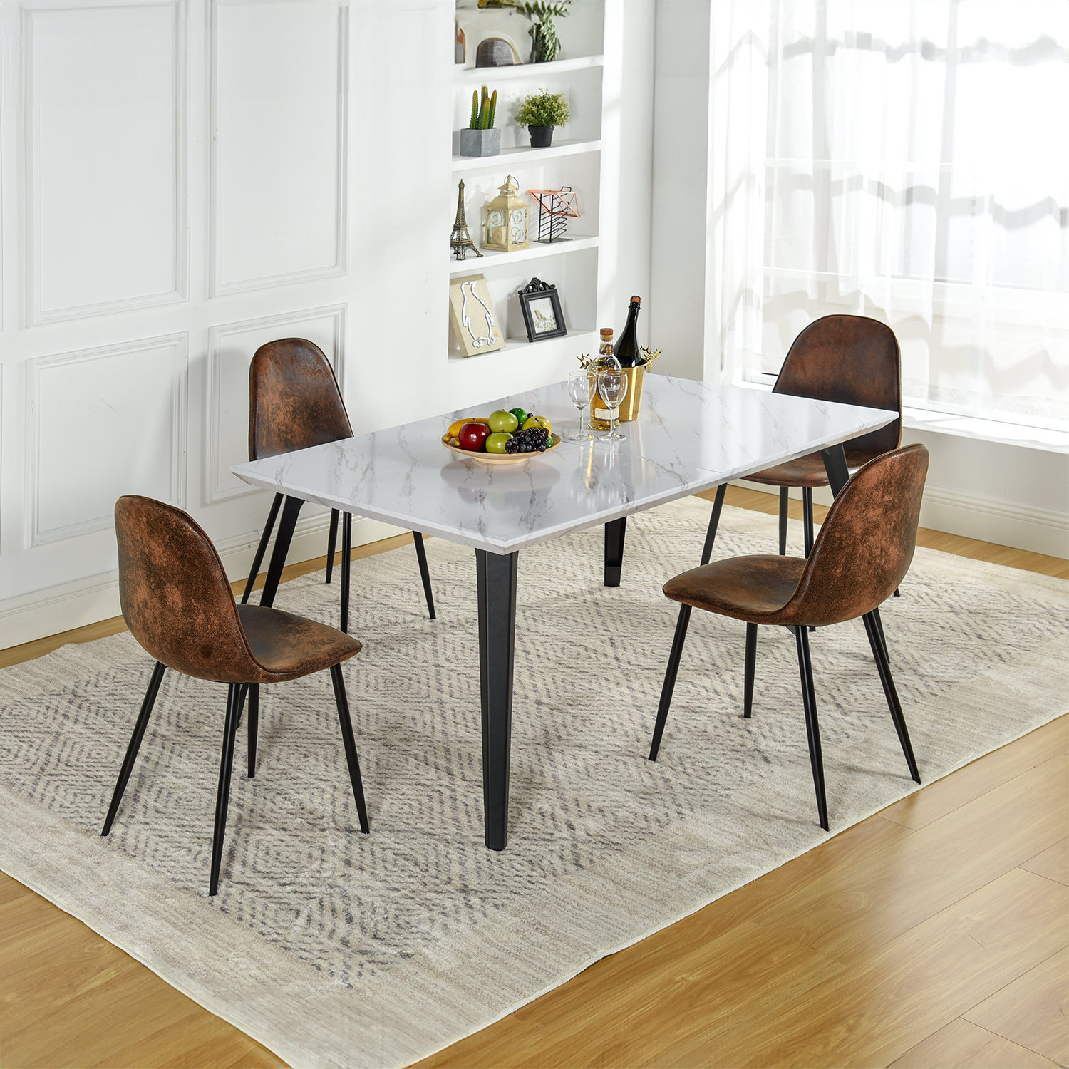 George Oliver 5-Piece Modern Kitchen Dining Set with 4 Luxury ...