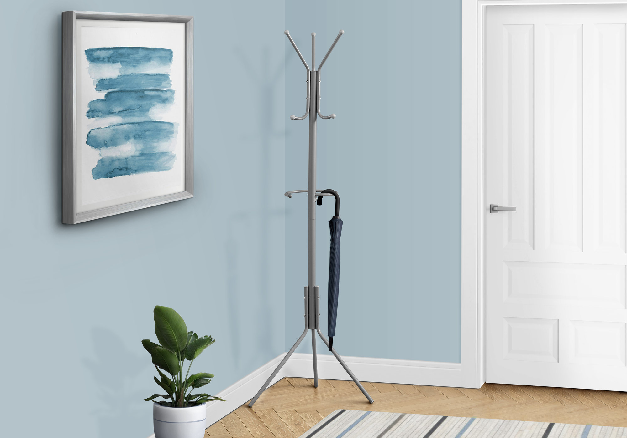 Rebrilliant Coat Rack, Hall Tree, Free Standing, Hanging Bar, 6 Hooks ...