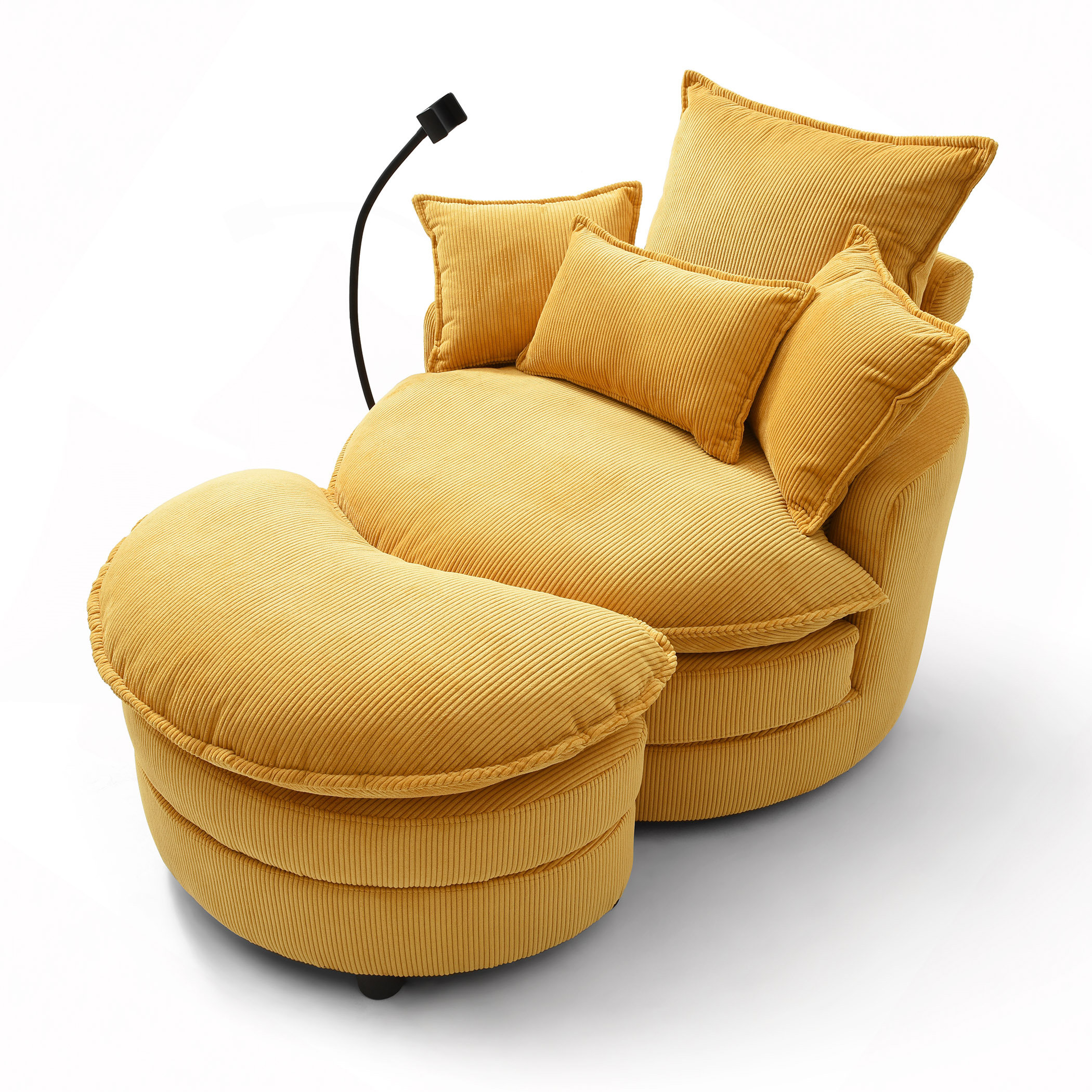 George Oliver Sofa, Accent Barrel Chair Modern Comfy Round Reading Sofa ...