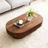 Latitude Run® Oval Coffee Table,Mid Century Modern Fluted Coffee Table ...