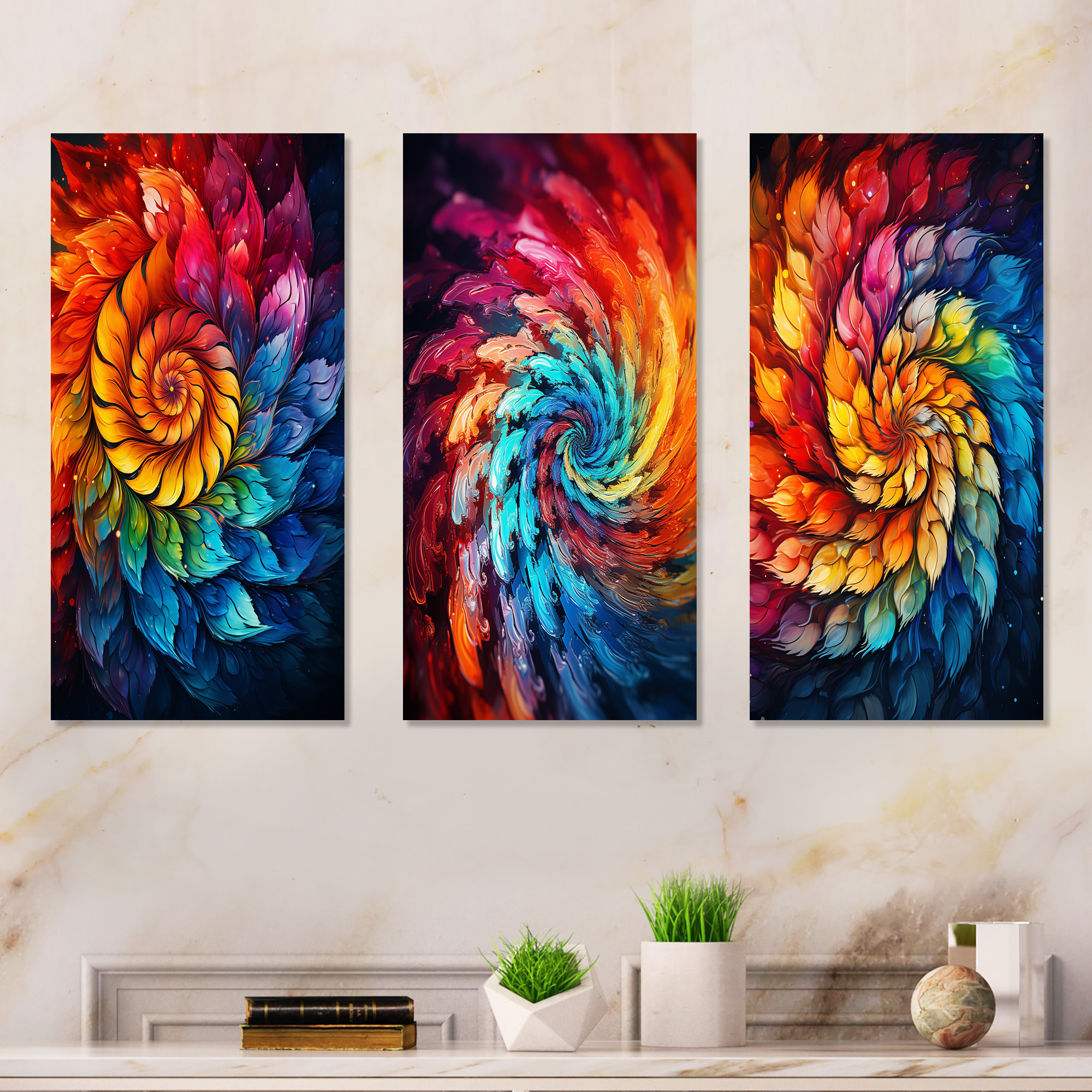Ivy Bronx Colorfulfloral Fractal Spiral I - Abstract Fractal Wall Art ...