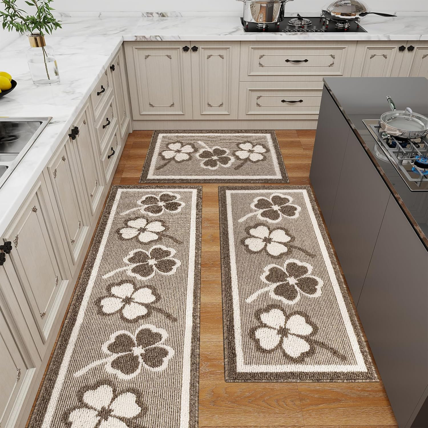 Lark Manor™ Kitchen Rugs Sets 3 PCS Non Slip Kitchen Mats For Floor ...