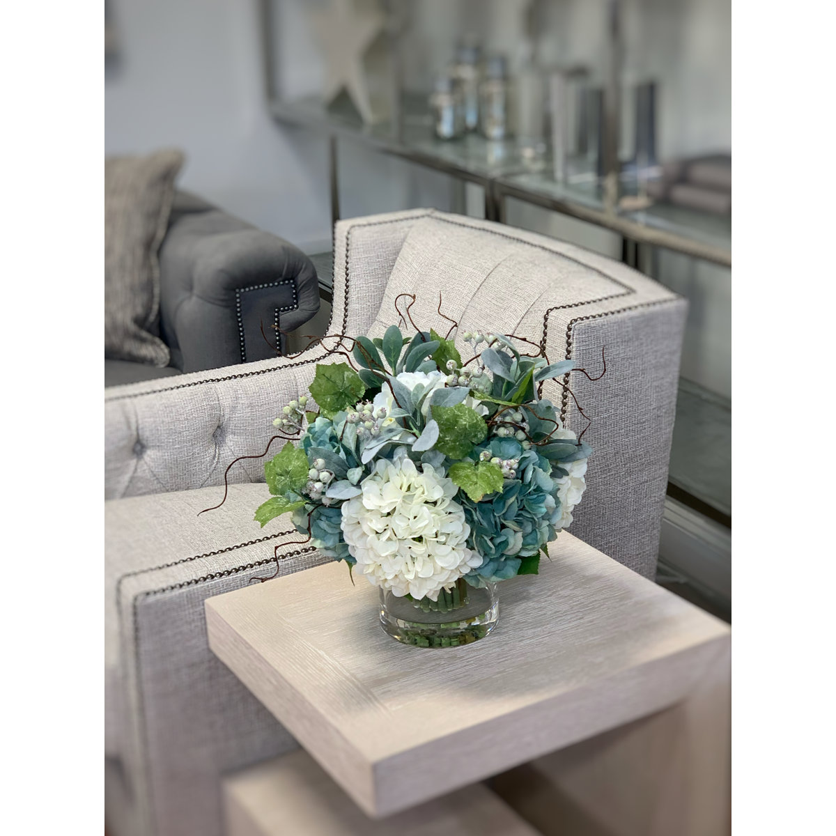 Creative Displays, Inc. Floral Arrangement with Hydrangeas, Lamb's Ear ...