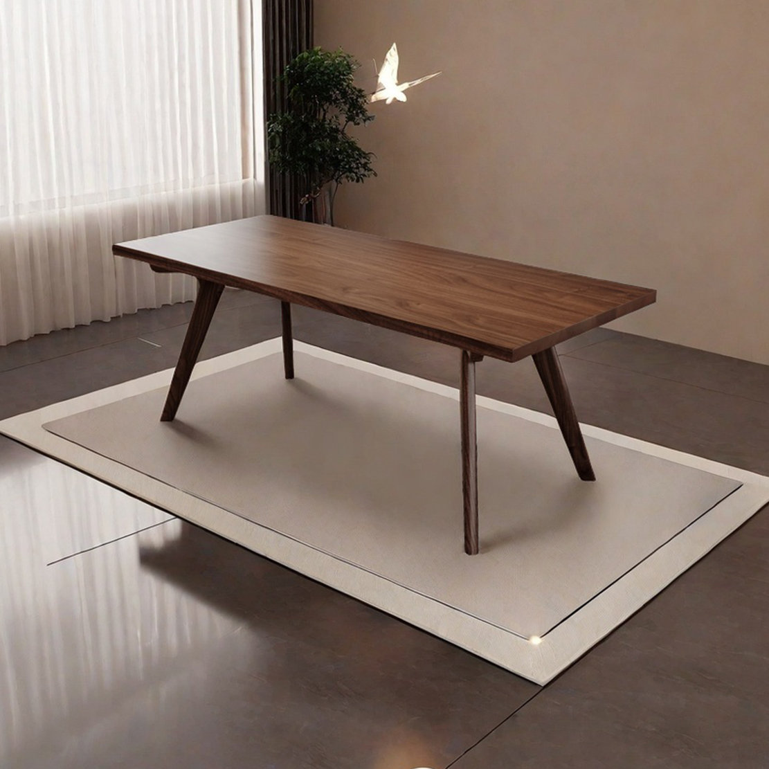 Beicang Home Black Walnut Rectangular Dining Table | Wayfair