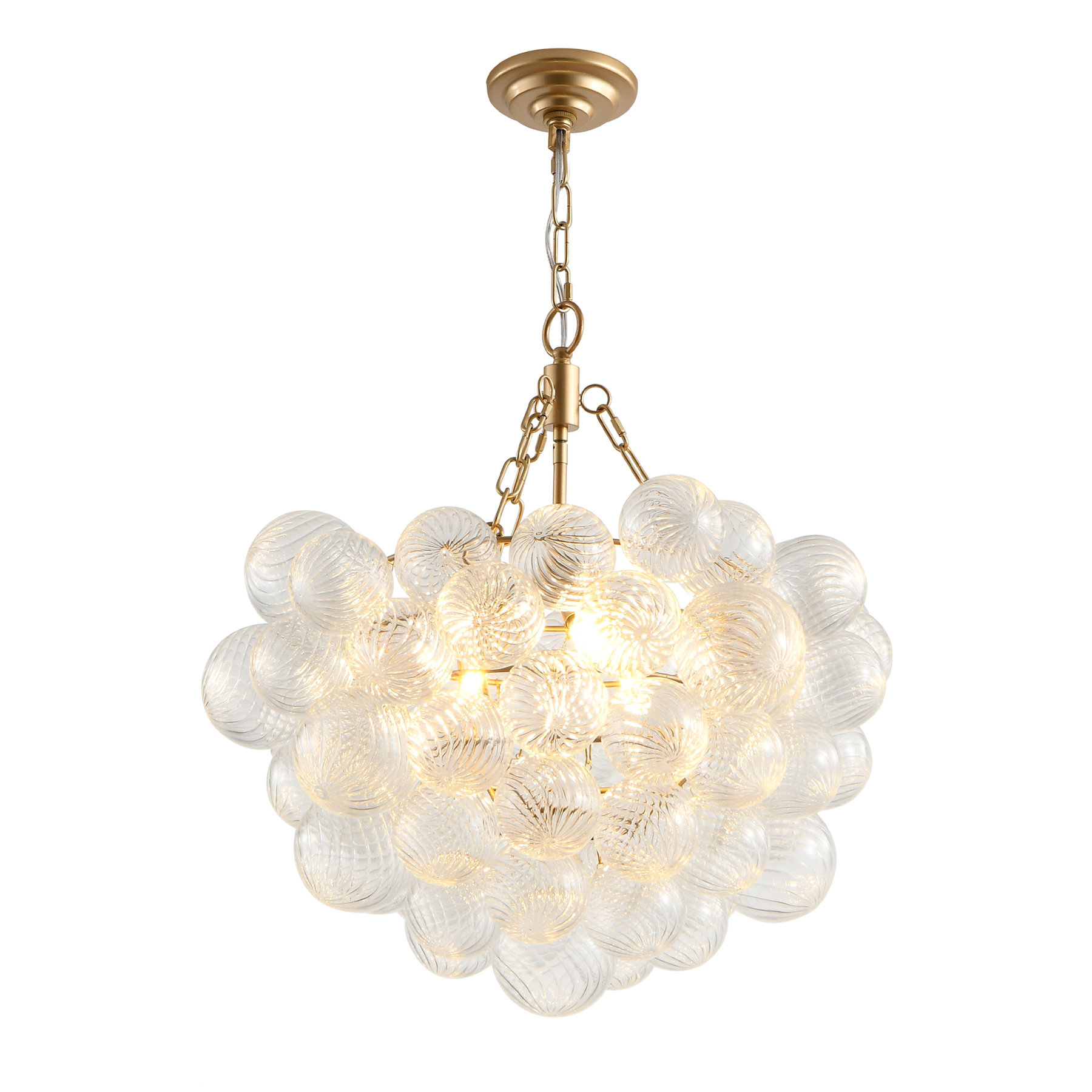 Corrigan Studio® Gold Pendant Light Chandelier with Threaded Clear ...