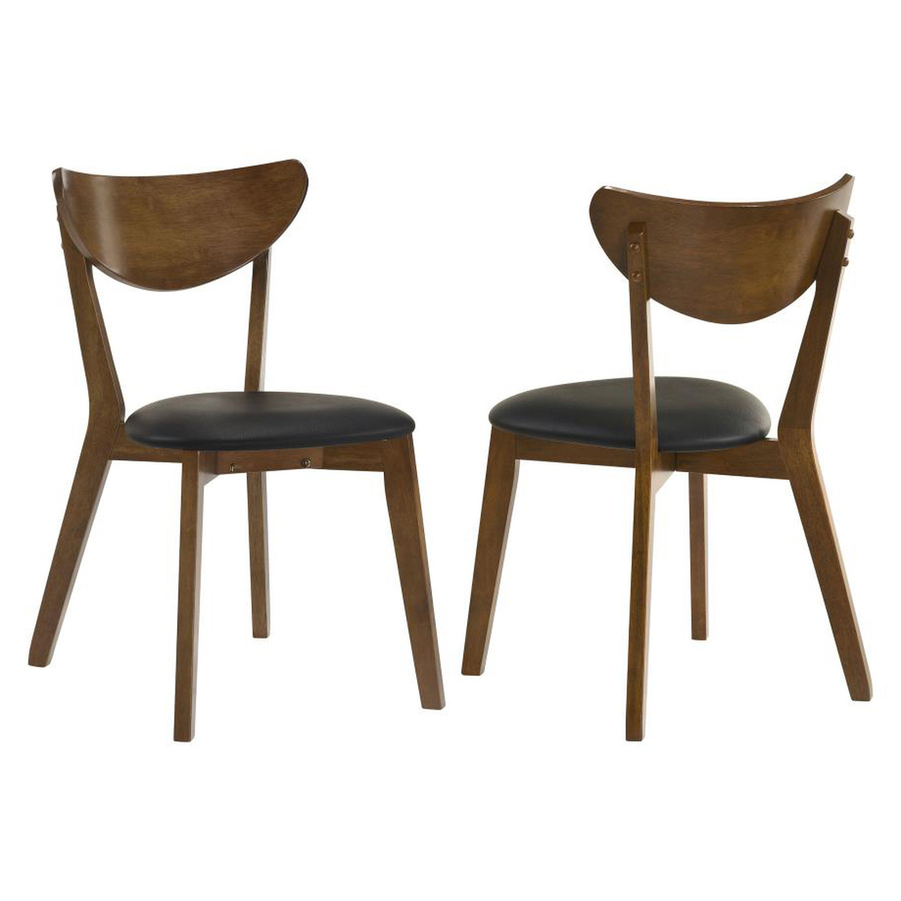 George Oliver Dining Chairs Of 2 With Dark Walnut And - Retro Style Mid ...