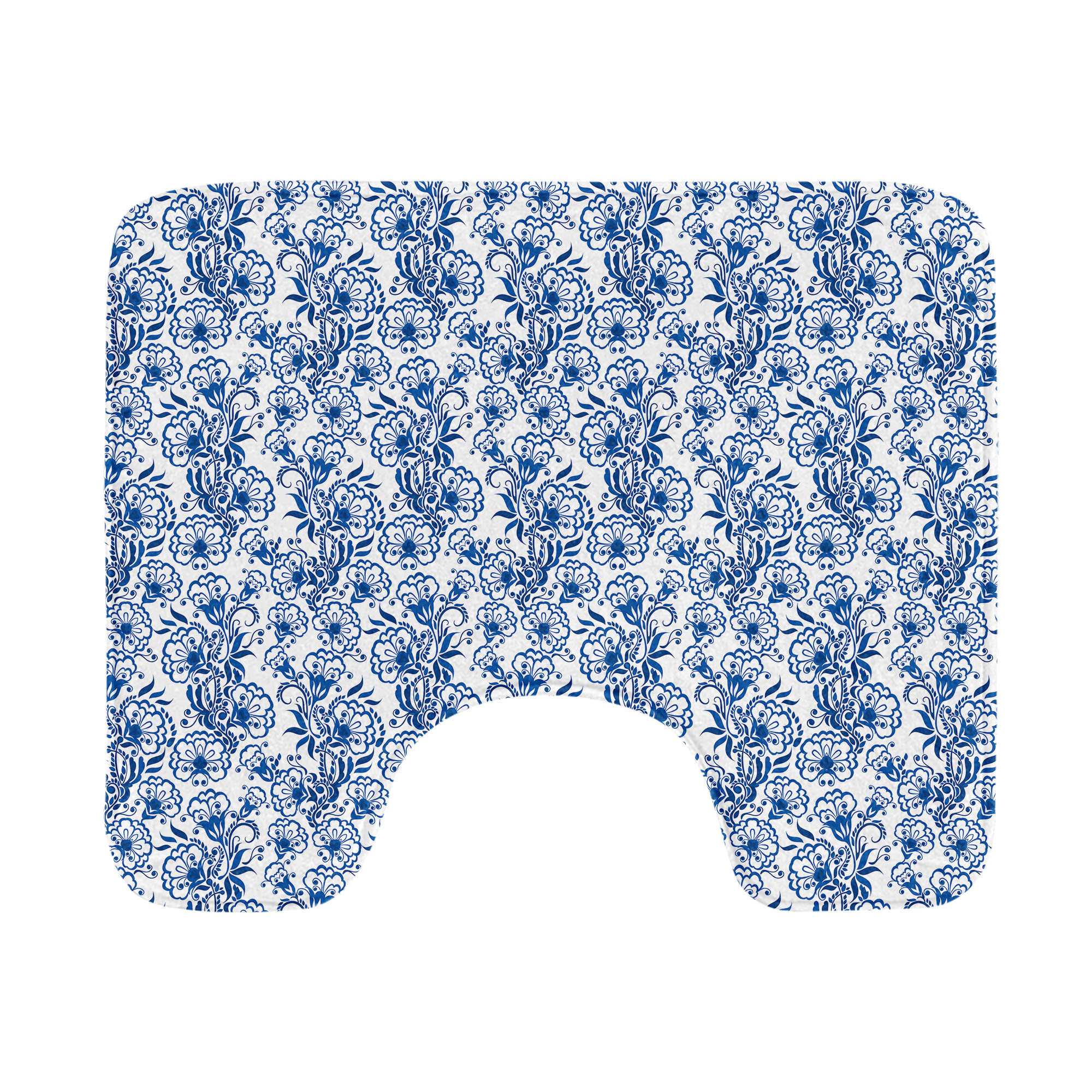 East Urban Home Blue Toilet Mat U-Shape Bathroom Rug 20" Cobalt Blue ...