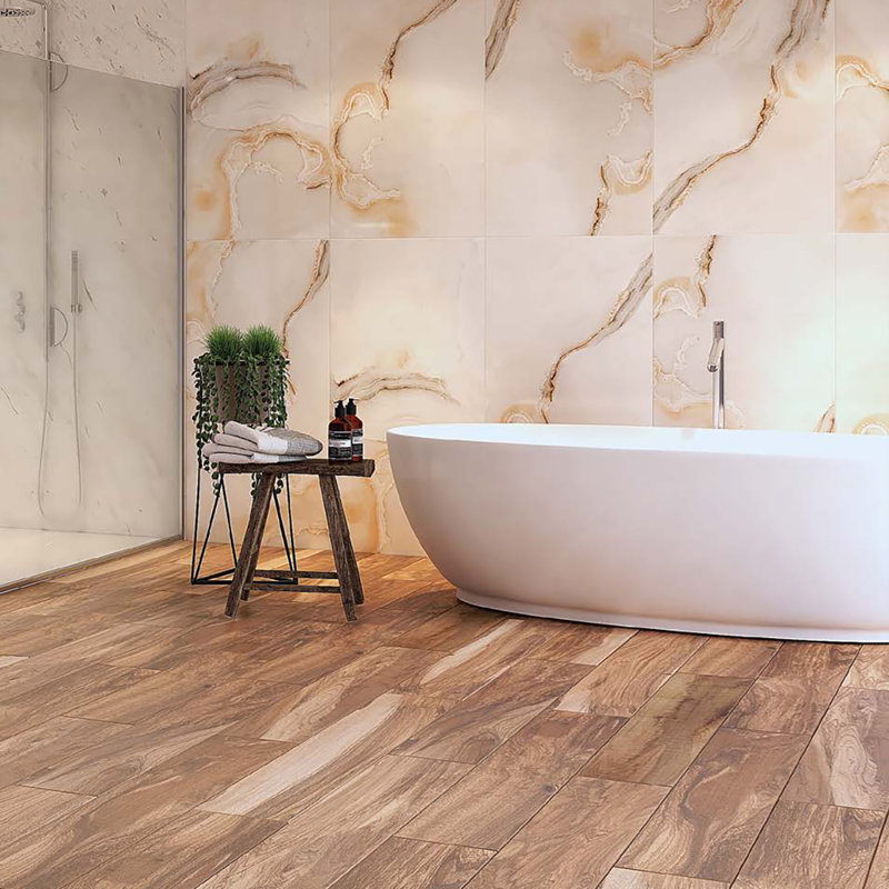 Direct Stone Source Moon Pearl 24" x 48" Porcelain Marble Look Wall ...