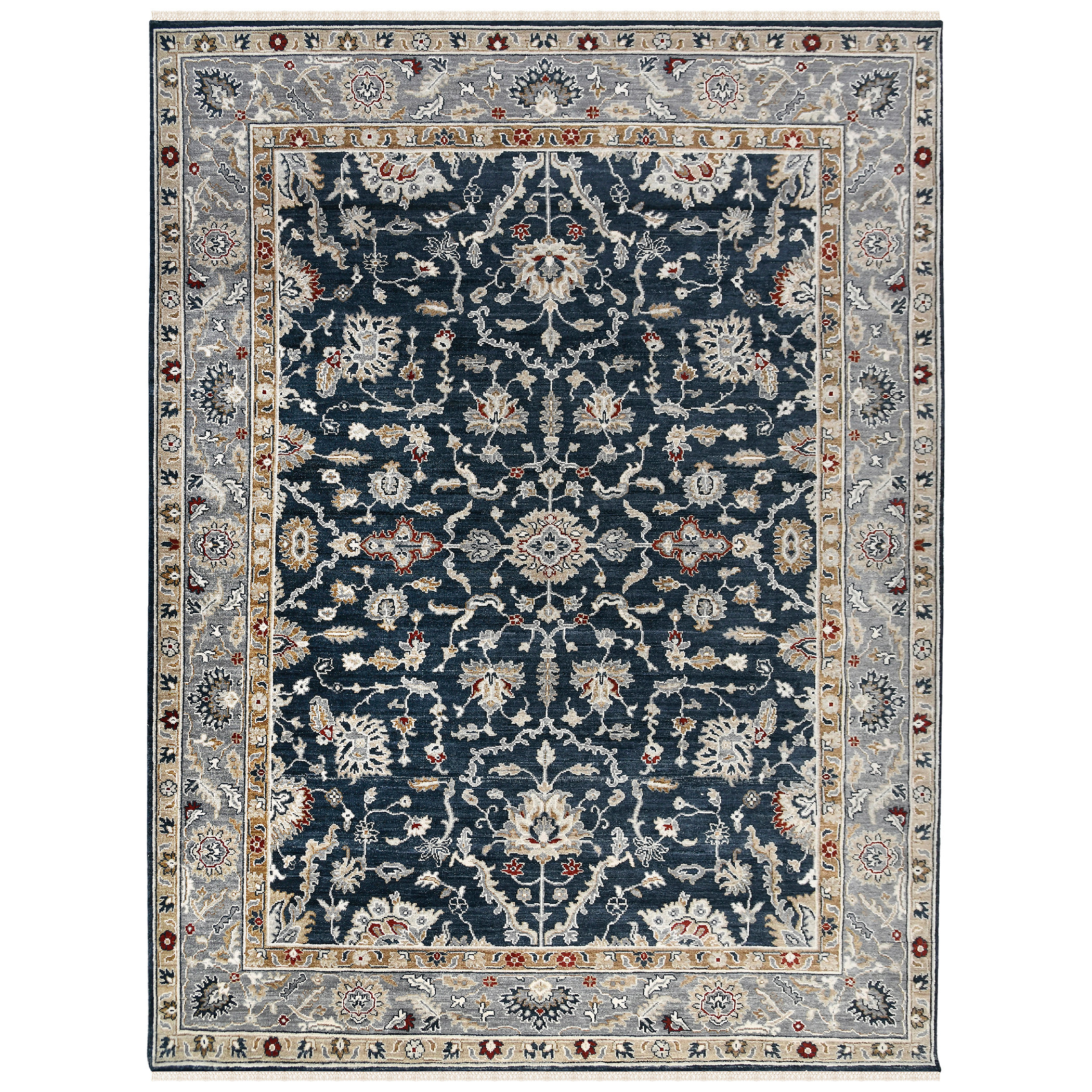 AMER Rugs Bristol Oriental Handmade Hand-Knotted Area Rug in Blue/Gray ...
