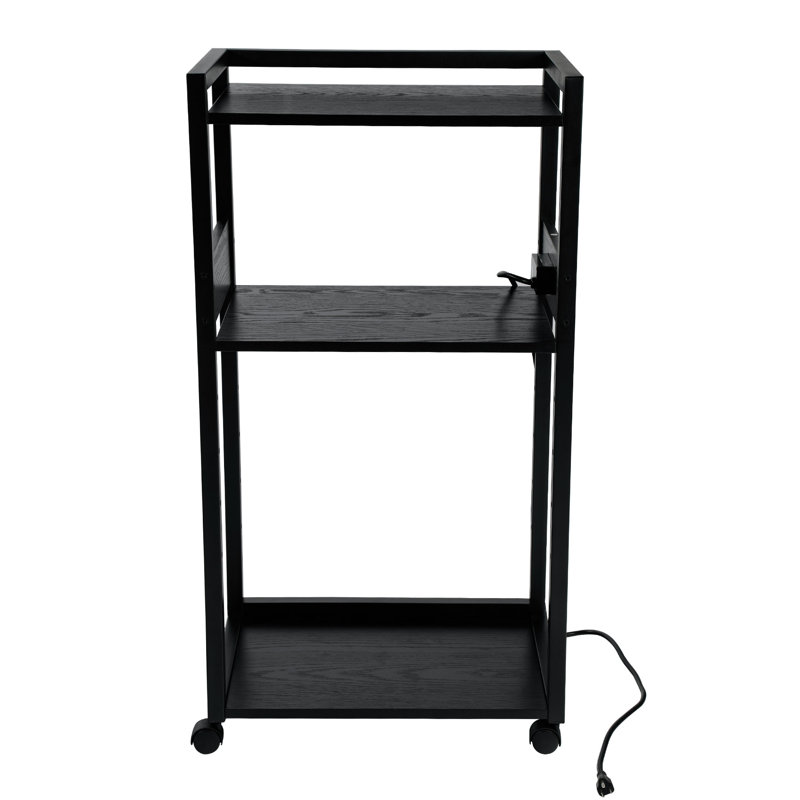 TCMT 3-Tier Rolling Printer Stand Storage Rack Shelf w/ USB and Power ...