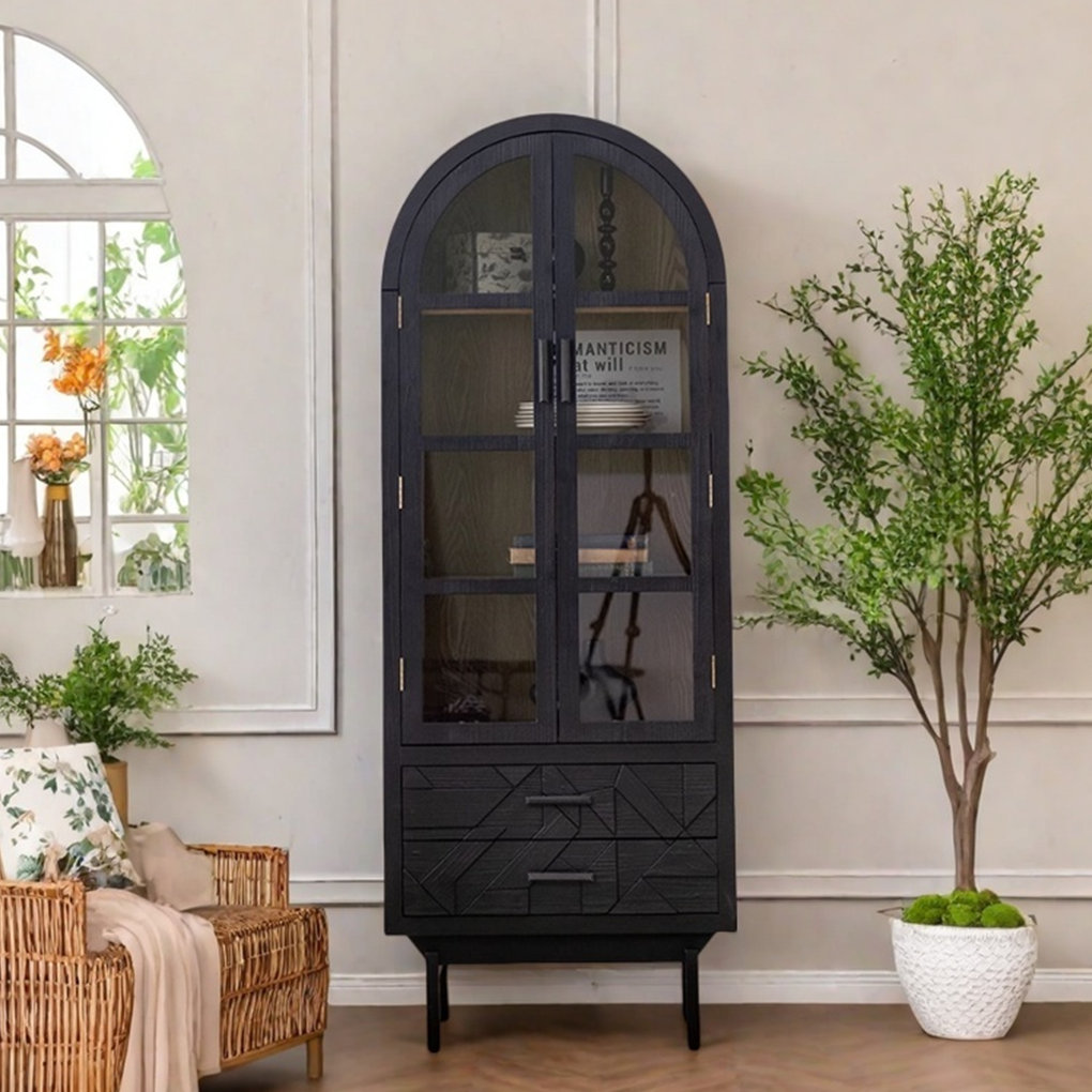 Corrigan Studio® 70.08-inch tall black display case | Wayfair