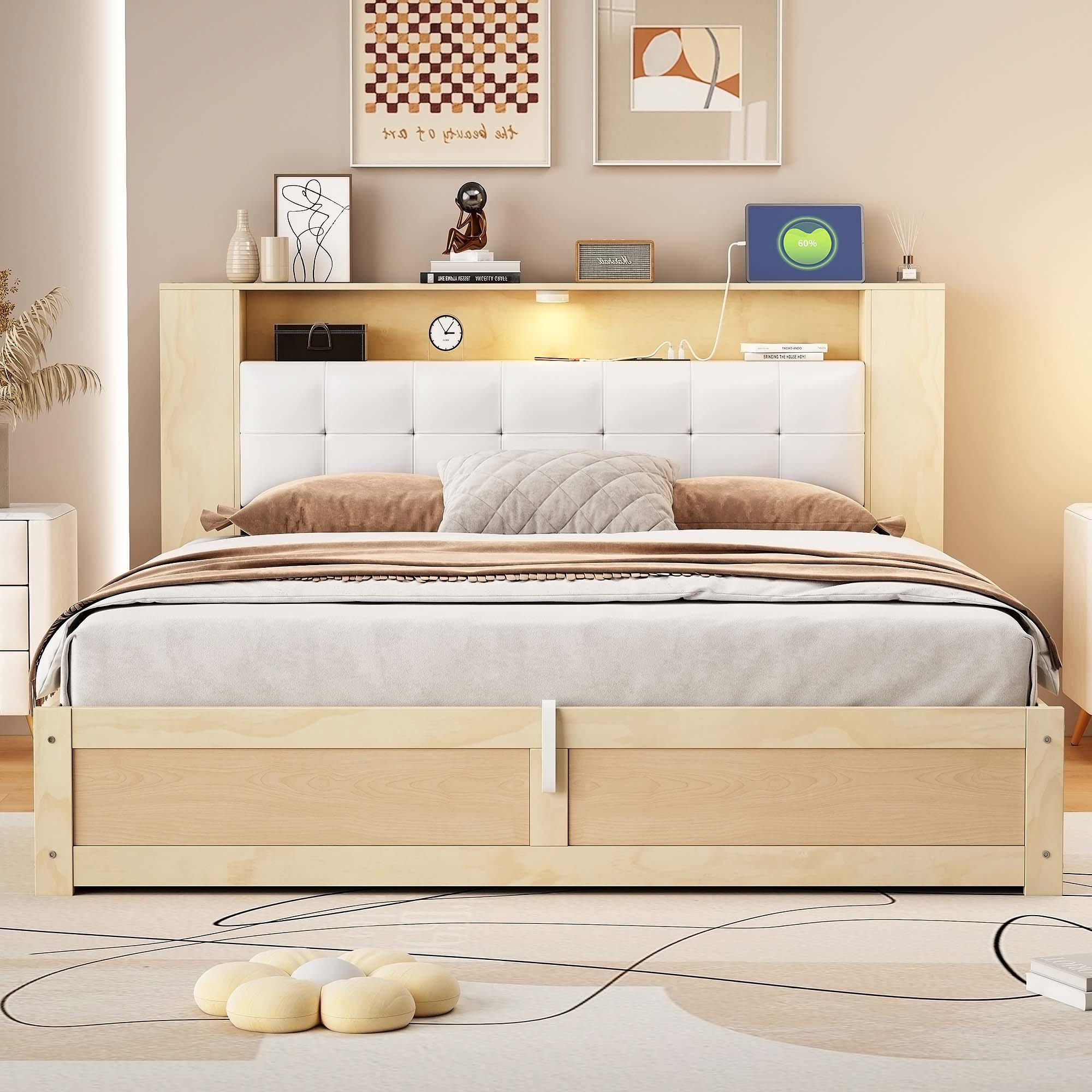 Winston Porter Luxurious Platform Bed with Advanced Storage and Smart ...