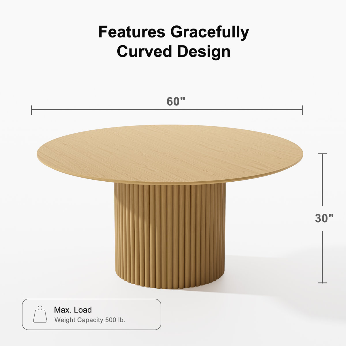 Ivy Bronx Maianh 30"H Round Wood Dining Table Pedestal Kitchen Table ...