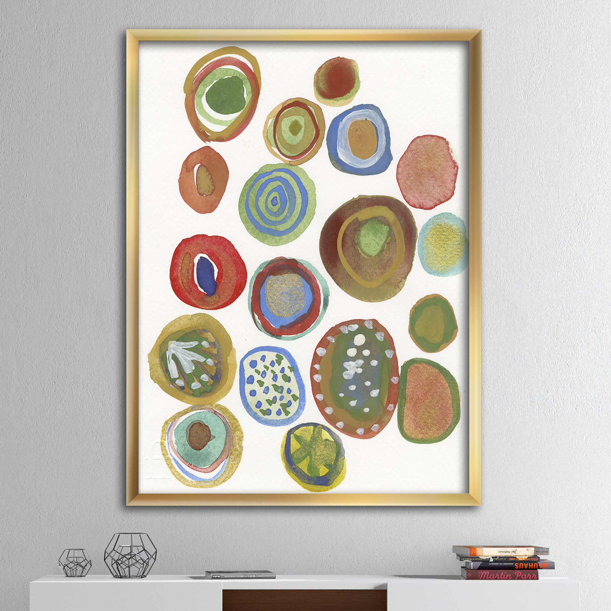 East Urban Home Circular Composition II - Picture Frame Painting Print ...
