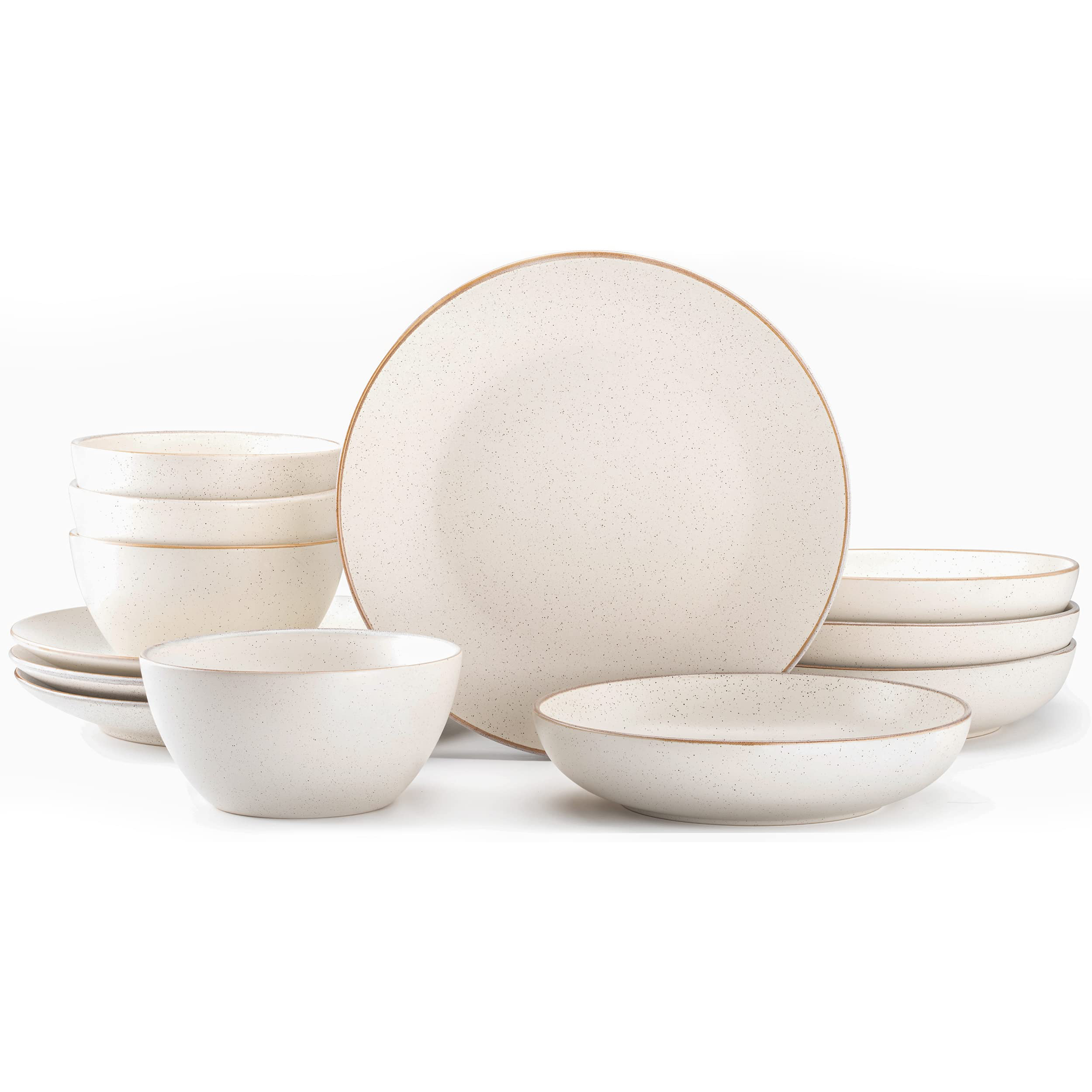 Hokku Designs Riverside Dinnerware Set For 4,Hand Crafted Plates And ...