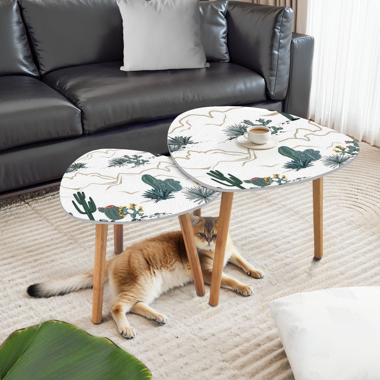 17 Stories Triangle Nesting Coffee Table Set of 2 Desert seamless ...