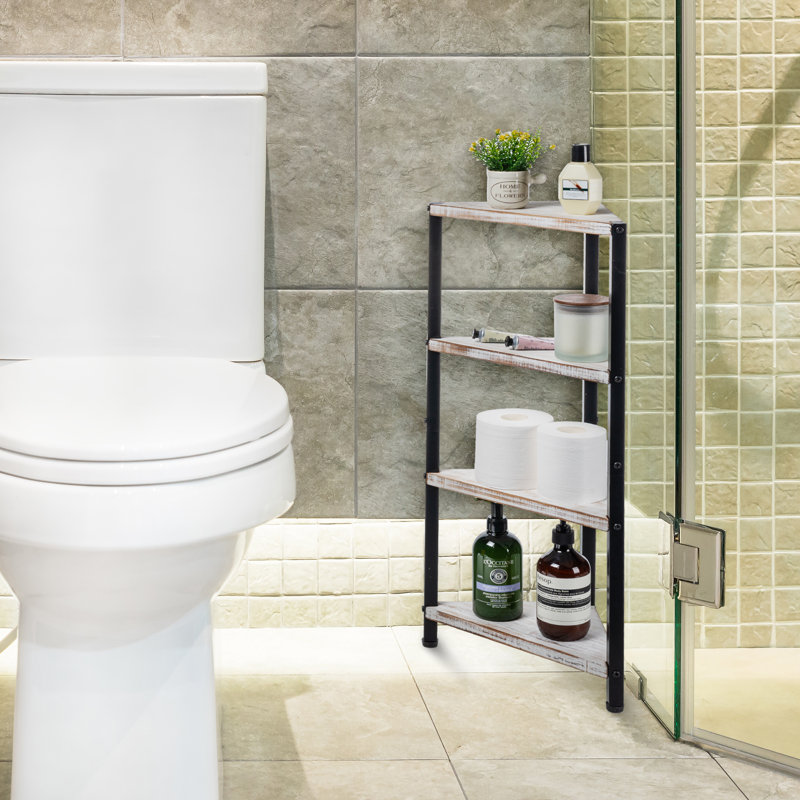 17 Stories Warsan 4-Tier Corner Bathroom Storage Shelves | Wayfair