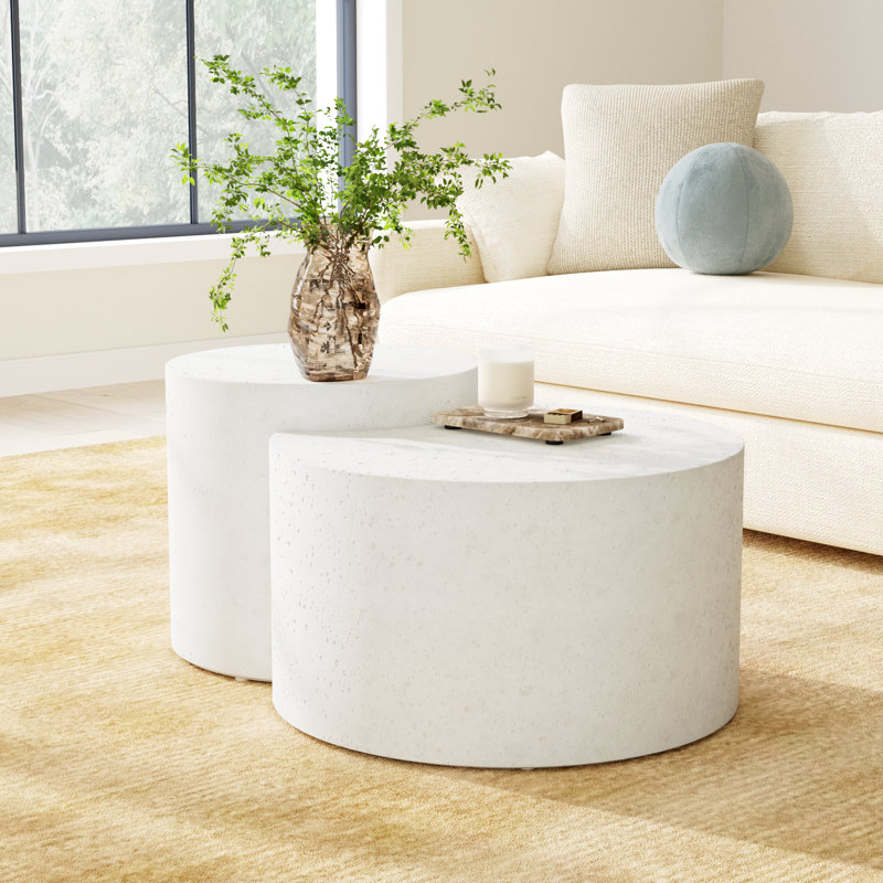Joss & Main Leven Premium Material Solid 2 Nesting Coffee Table ...