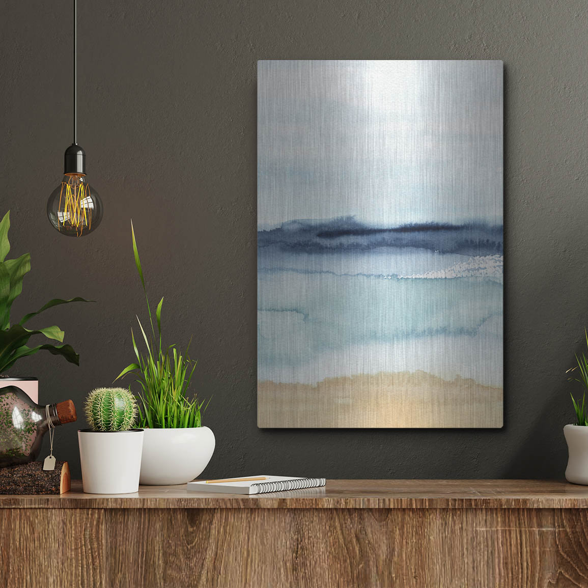 Brayden Studio 'Watercolor Ocean Horizon 2' by Annie Warren Metal Wall ...