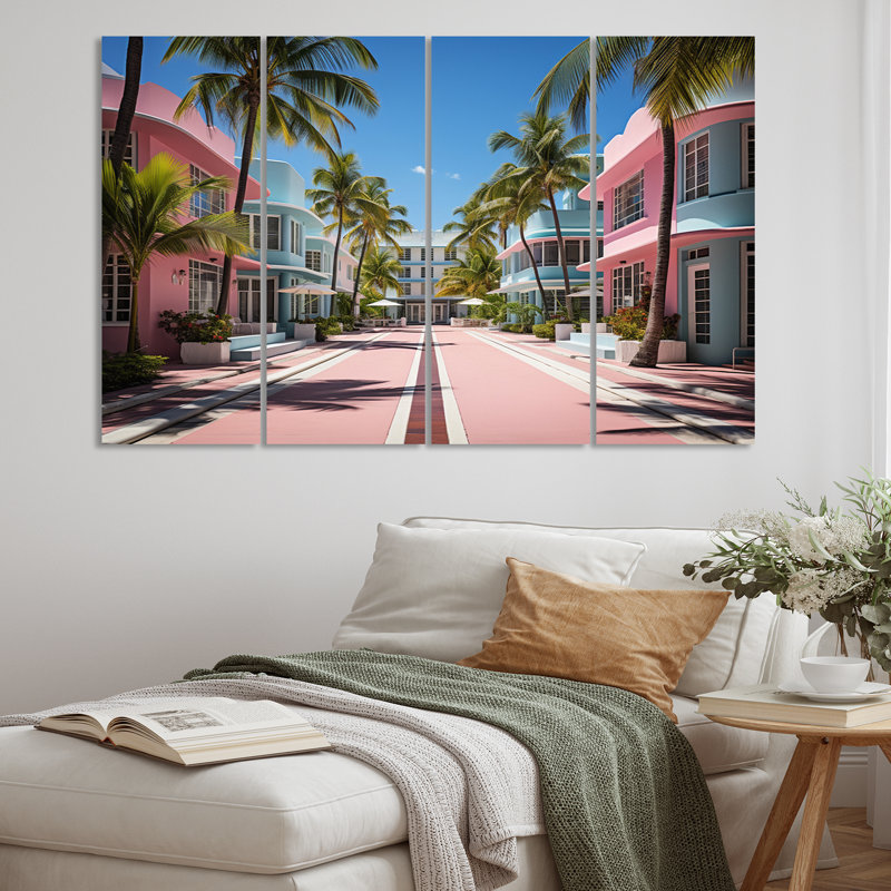 Latitude Run® " USA Miami Resort Vibes " 4 - Pieces | Wayfair