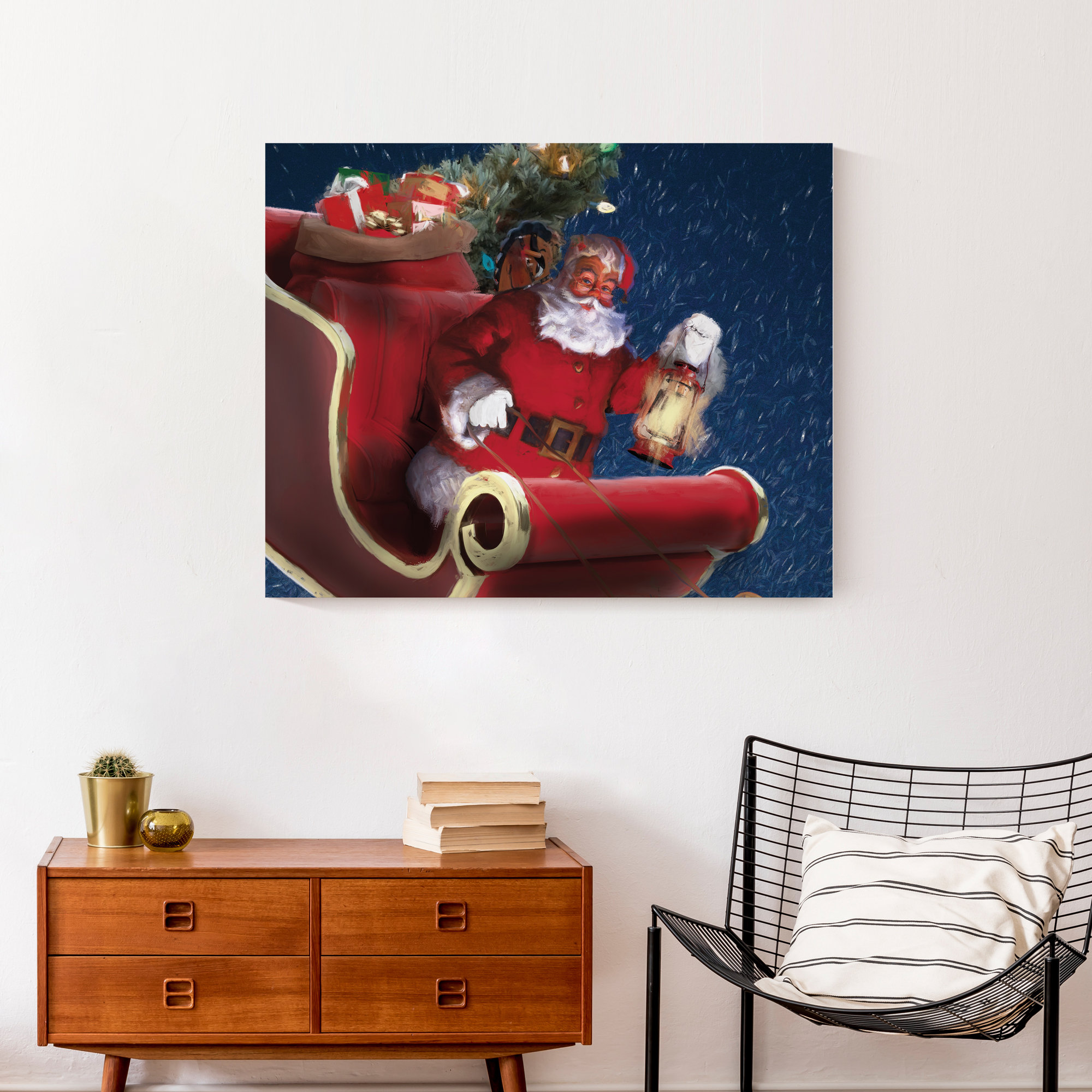 The Holiday Aisle® Santa In Sleigh Print On Canvas - Wayfair Canada
