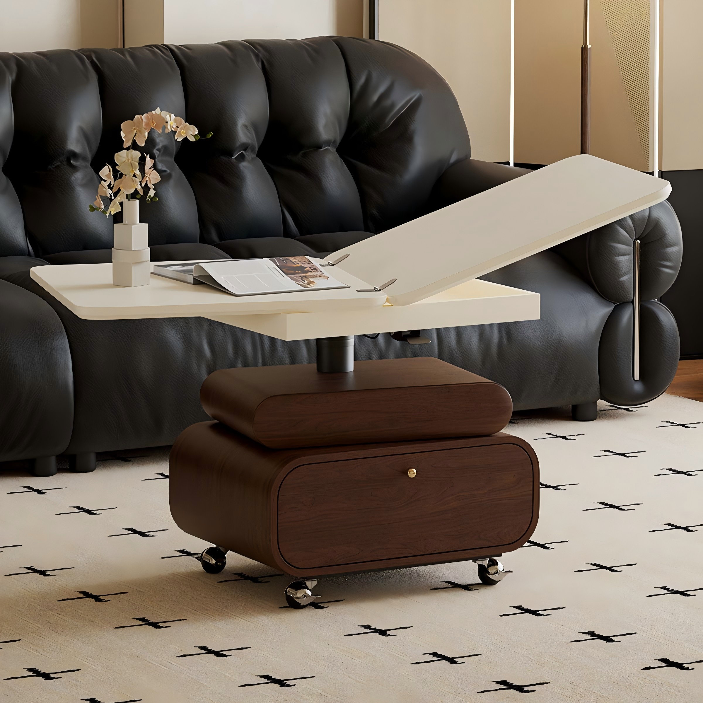 SINNOG Table basse pliante à hauteur réglable Retro White - Wayfair Canada