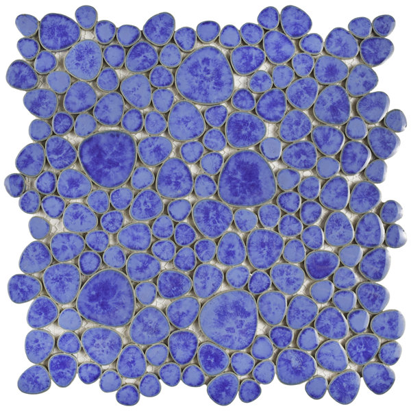 Merola Tile Pebble 11" x 11" Porcelain Pebbles/Rocks Mosaic Wall ...