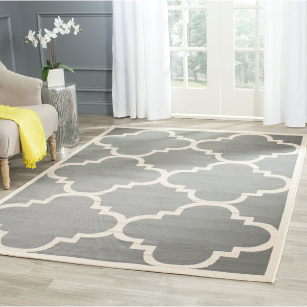 Ophelia & Co. Joyner Looped/Hooked Grey/Beige Indoor/Outdoor Rug ...