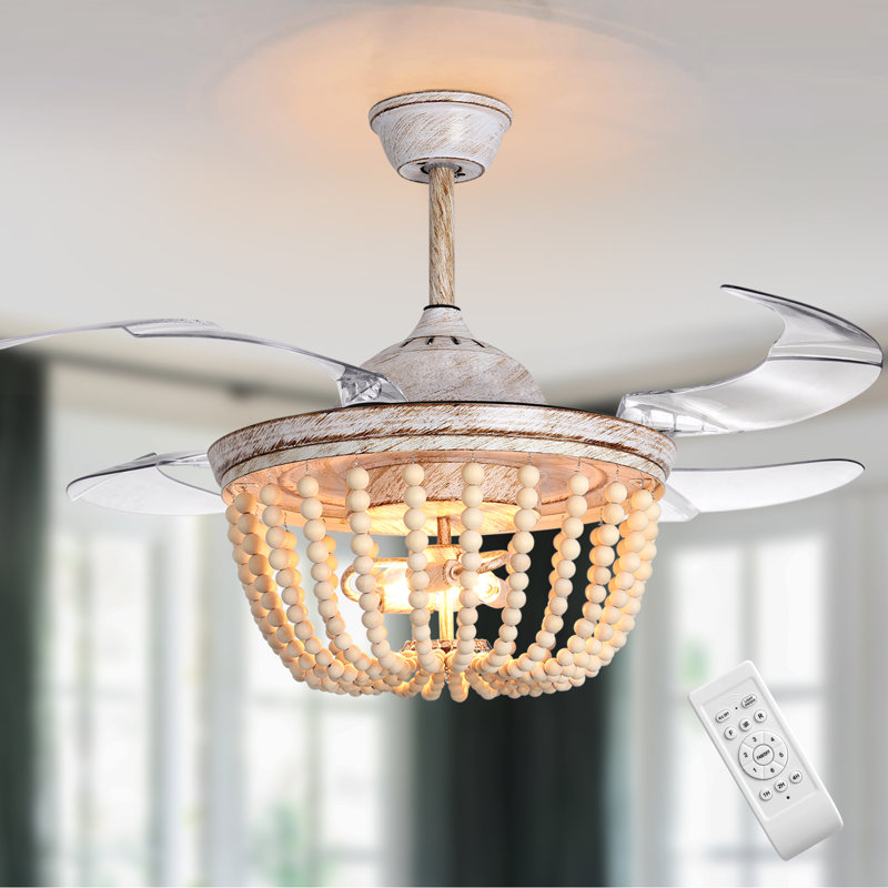 Bungalow Rose Preet 42'' Ceiling Fan with Beaded Accents and Light Kit ...