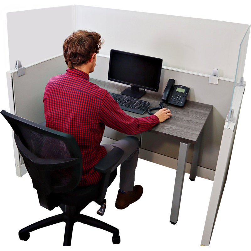 OBEX Acrylic Cubicle Mounted Privacy Panel with Small Brackets | Wayfair
