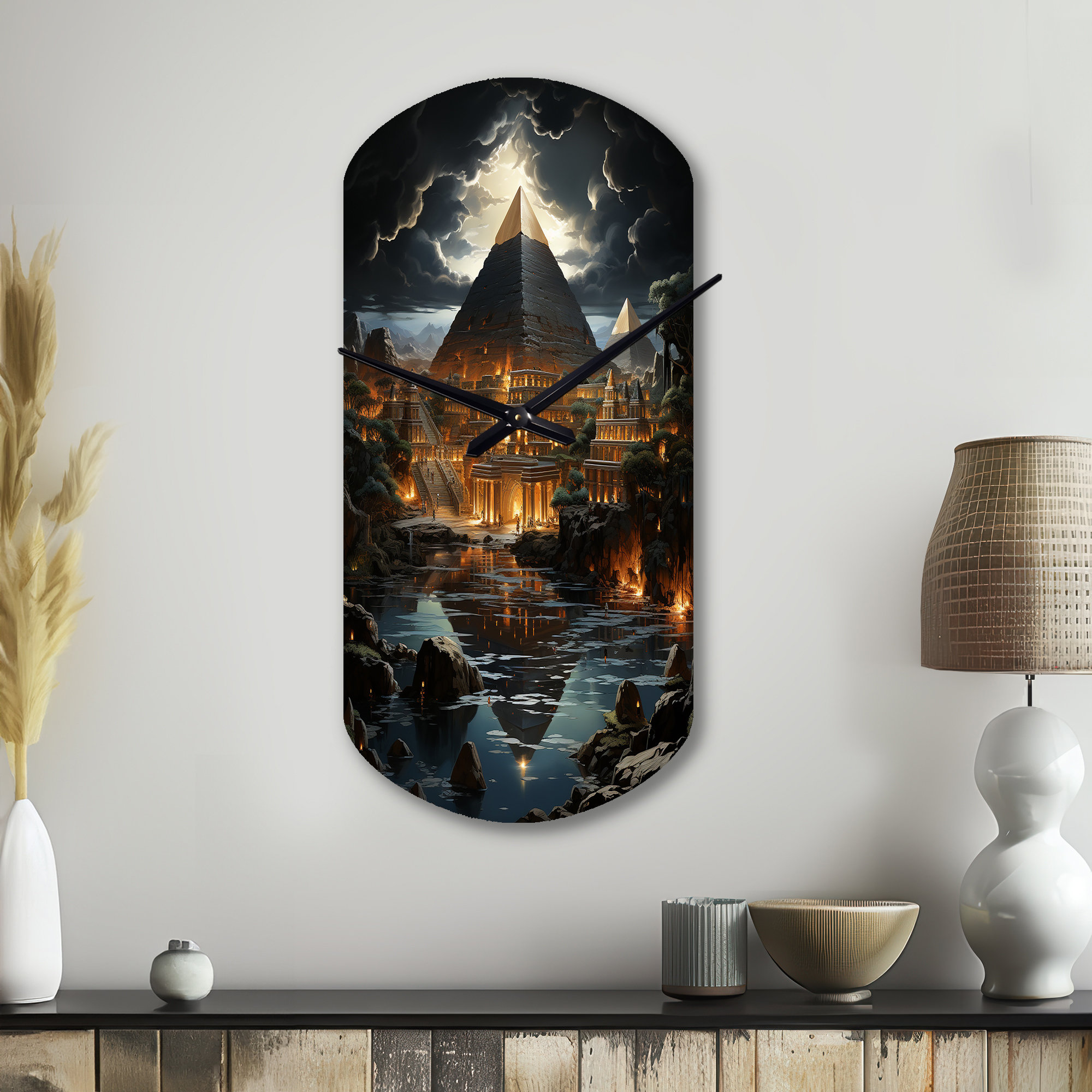 East Urban Home Pyramid Ancient Echoes I - Cylinder Egypt Metal Wall ...