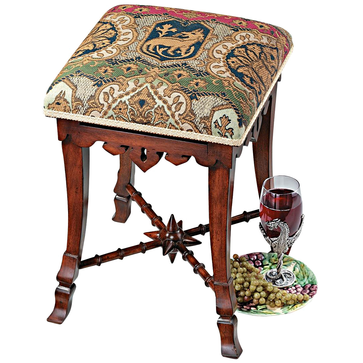 Design Toscano Medieval Wood Accent Stool | Wayfair