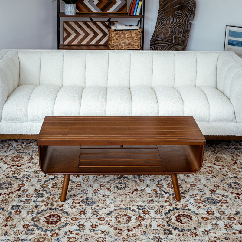 Wade Logan Breadon Solid Wood 4 Legs Coffee Table with Storage ...