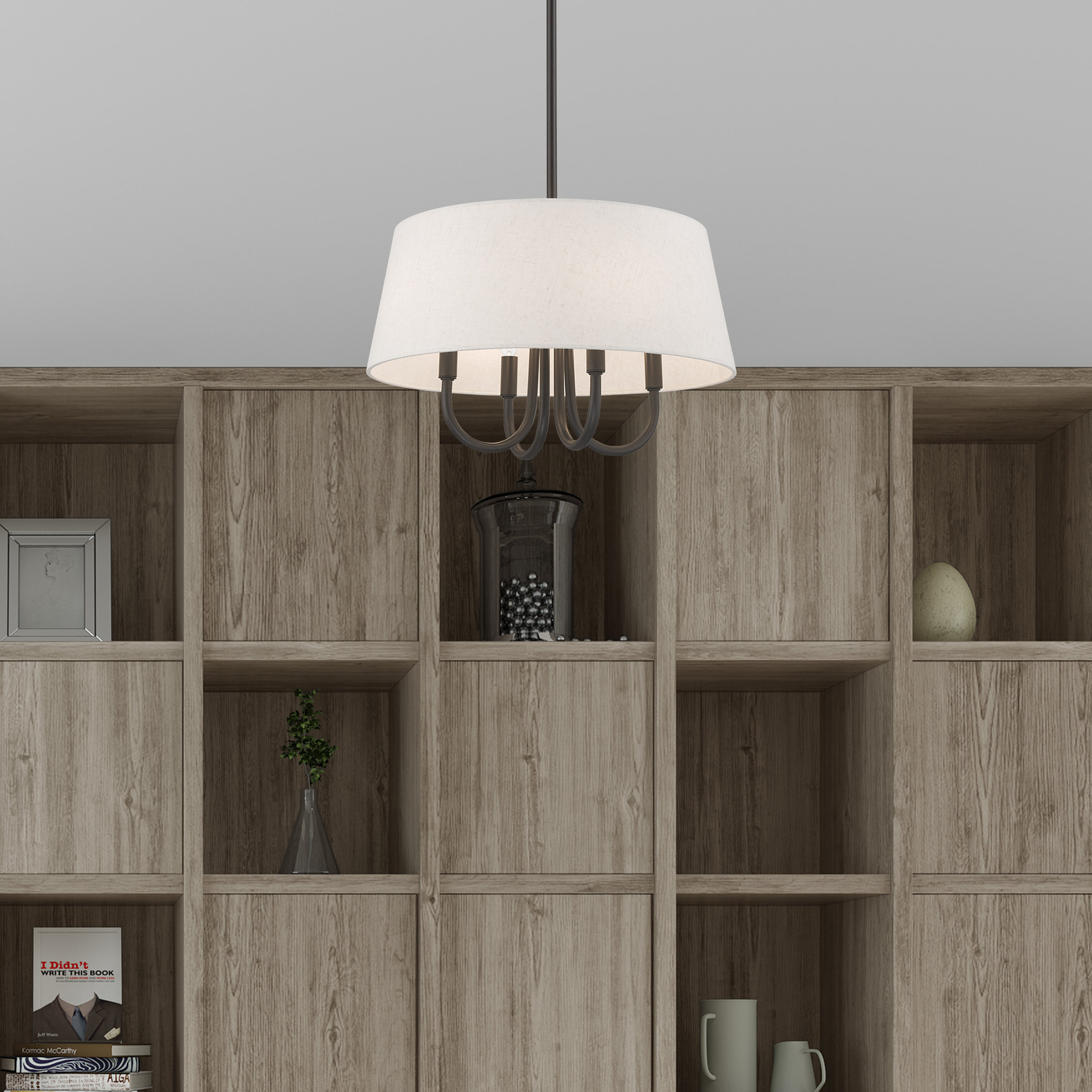 Wade Logan® Barbora 4-Light Shaded Drum Chandelier | Wayfair