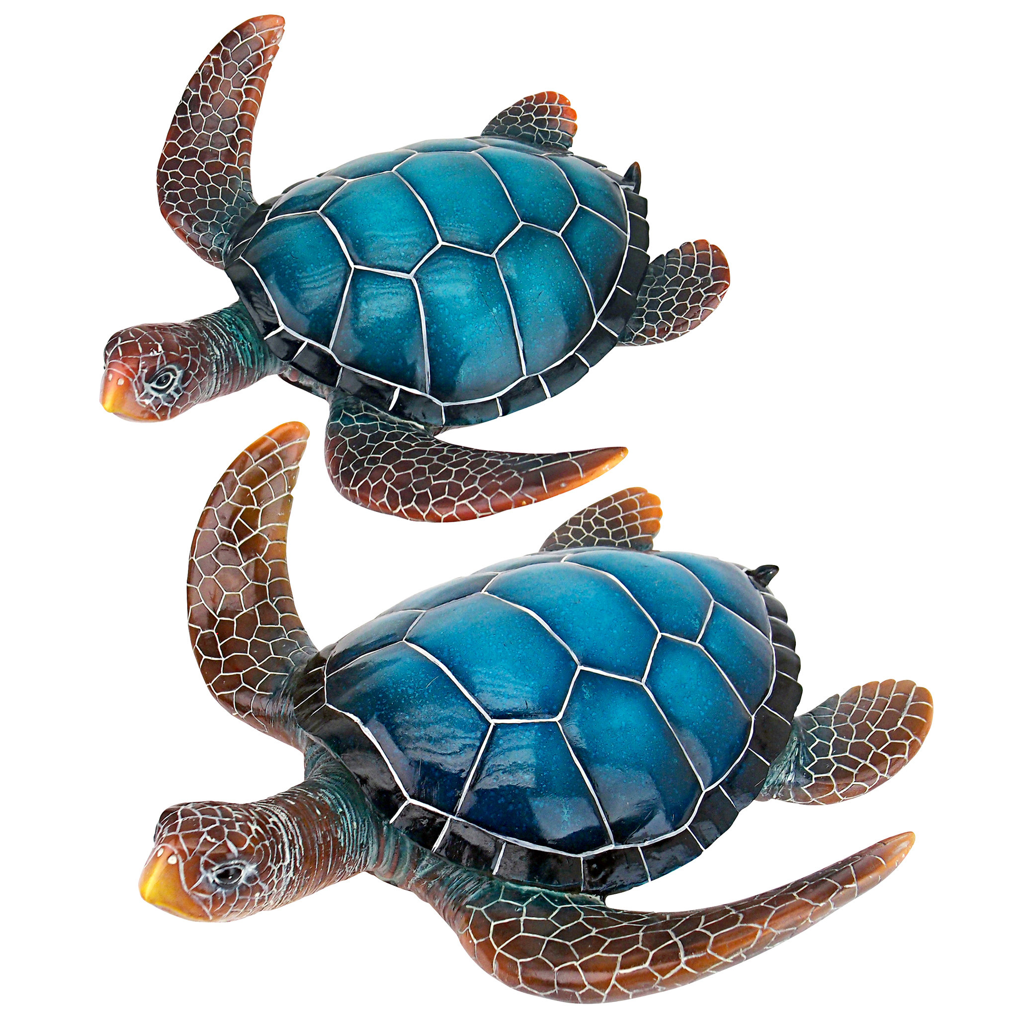 Design Toscano 2-Piece Blue Sea Turtle Garden Statues & Reviews | Wayfair