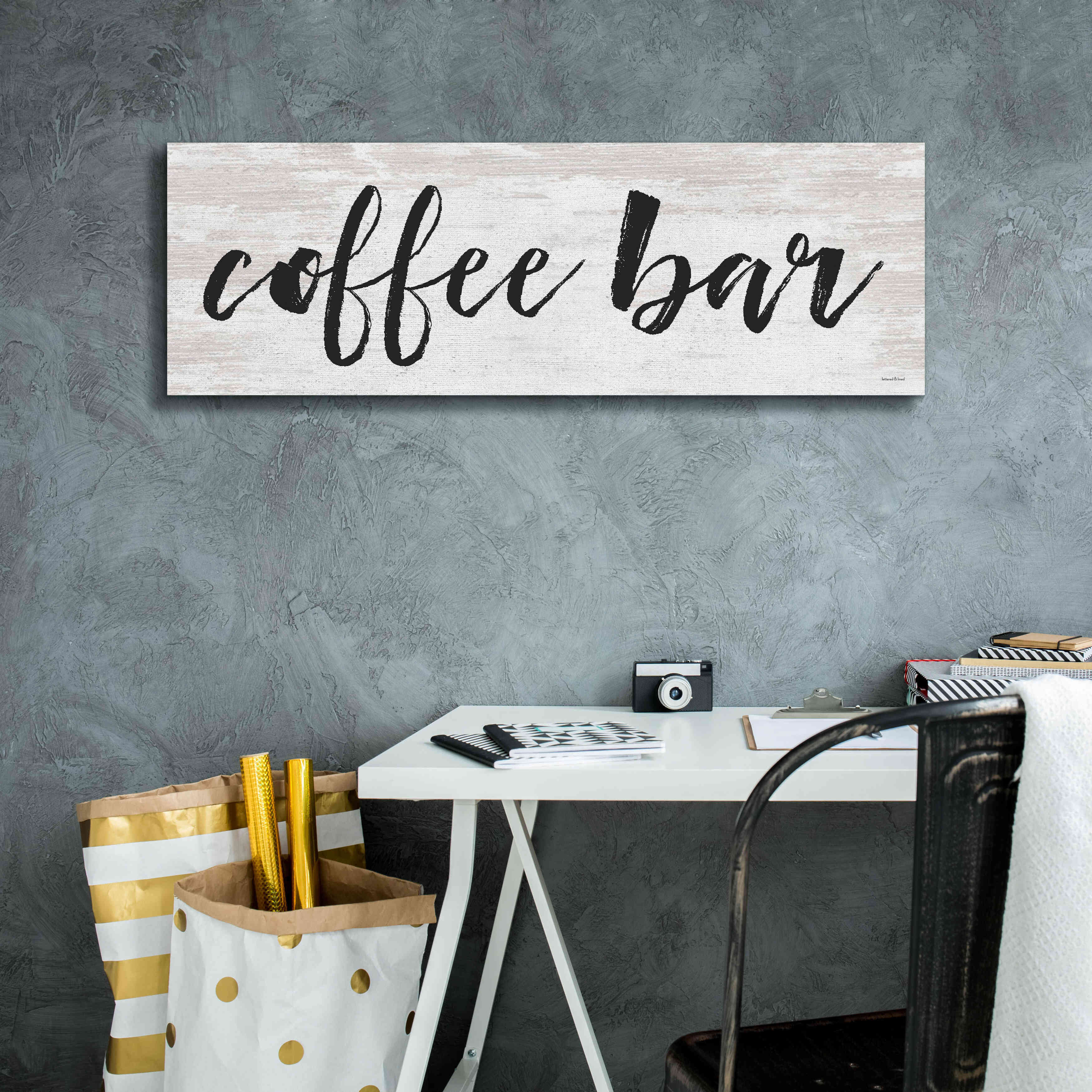Trinx Hanora Coffee Bar On White by Lettered & Lined - Wrapped Canvas ...