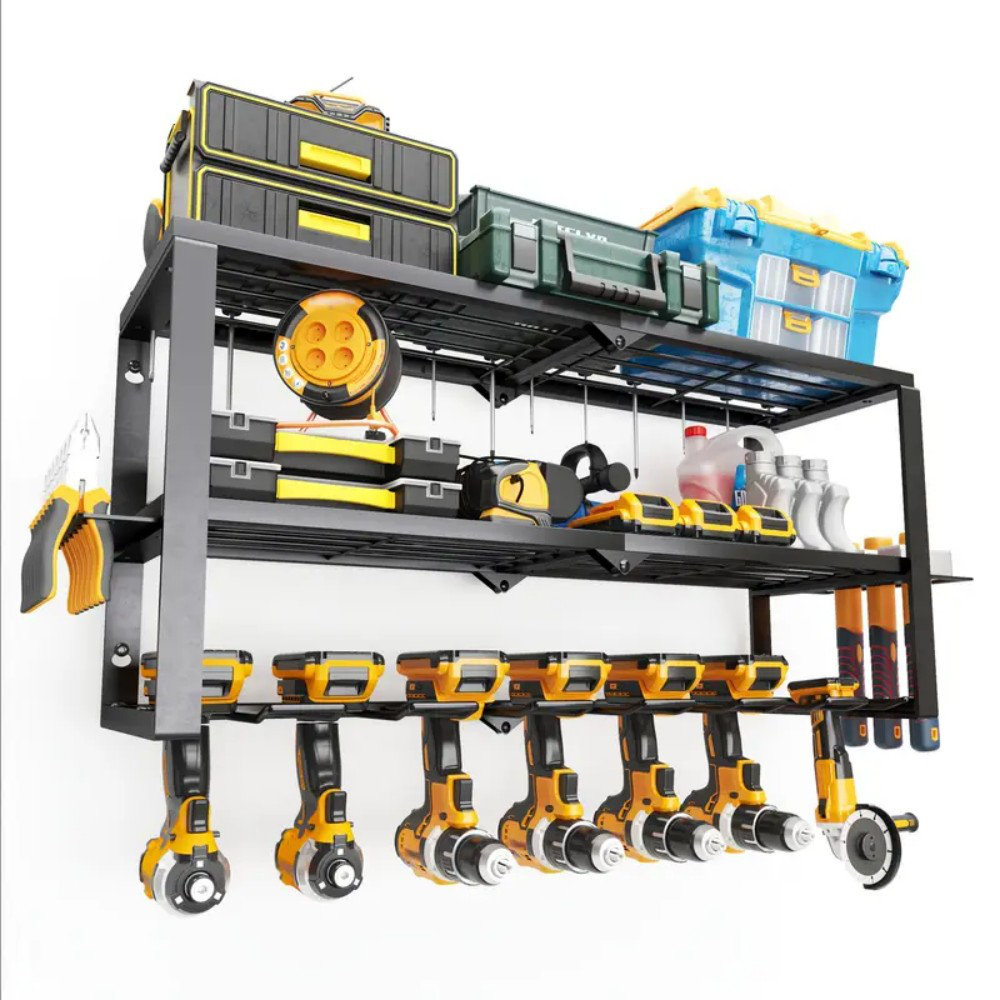17 Stories Power Tool Storage Rack With Charging Station, Floating ...