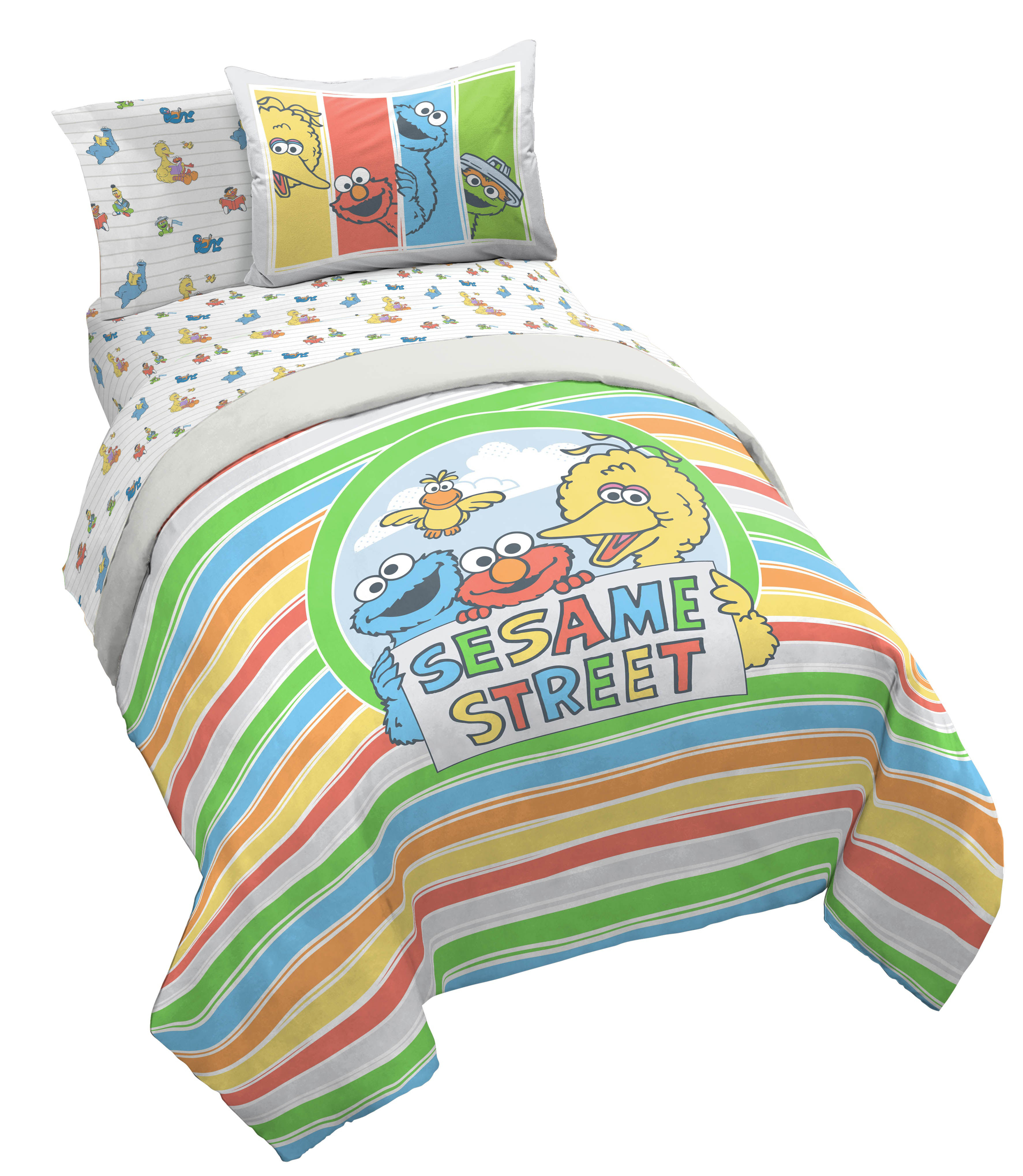 Saturday Park Sesame Street 100% Organic Cotton Kids Bed Set & Reviews ...