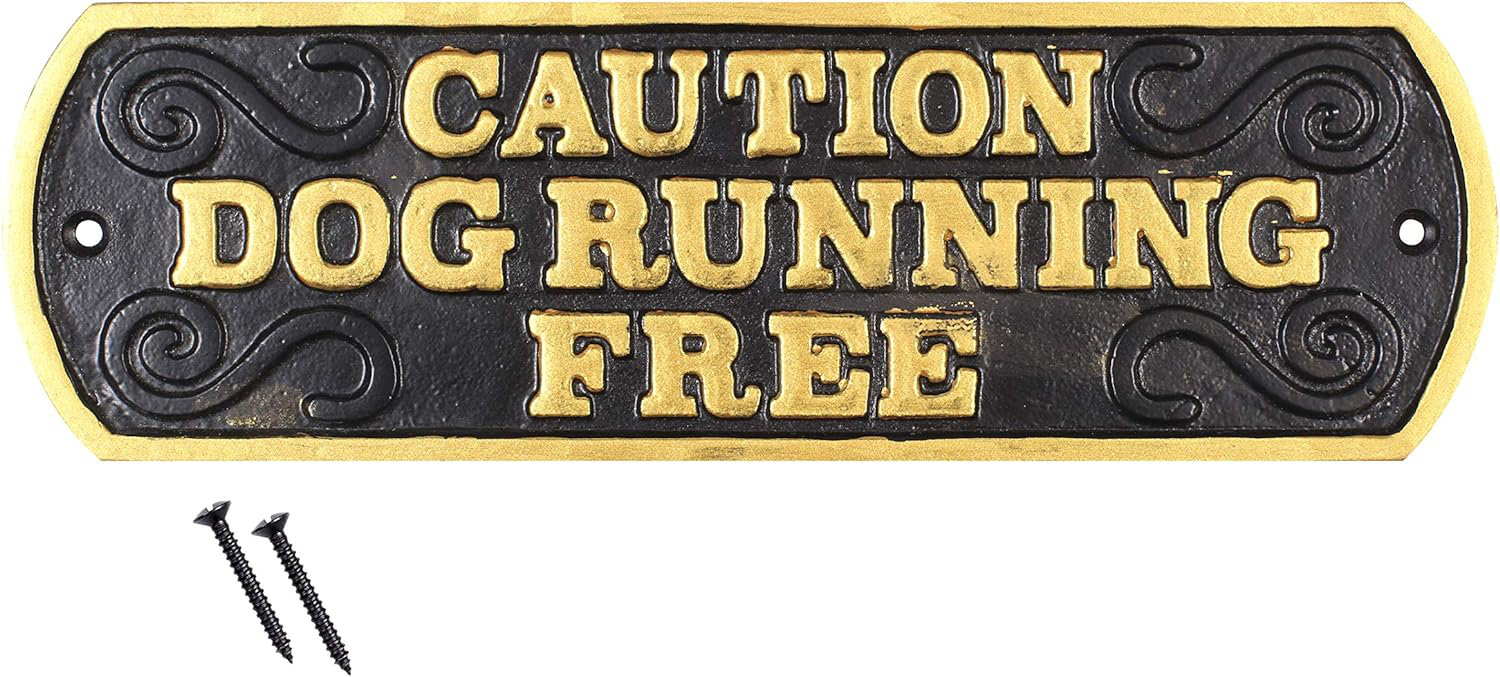 Trinx Jahlil Caution Dog Running Sign | Wayfair