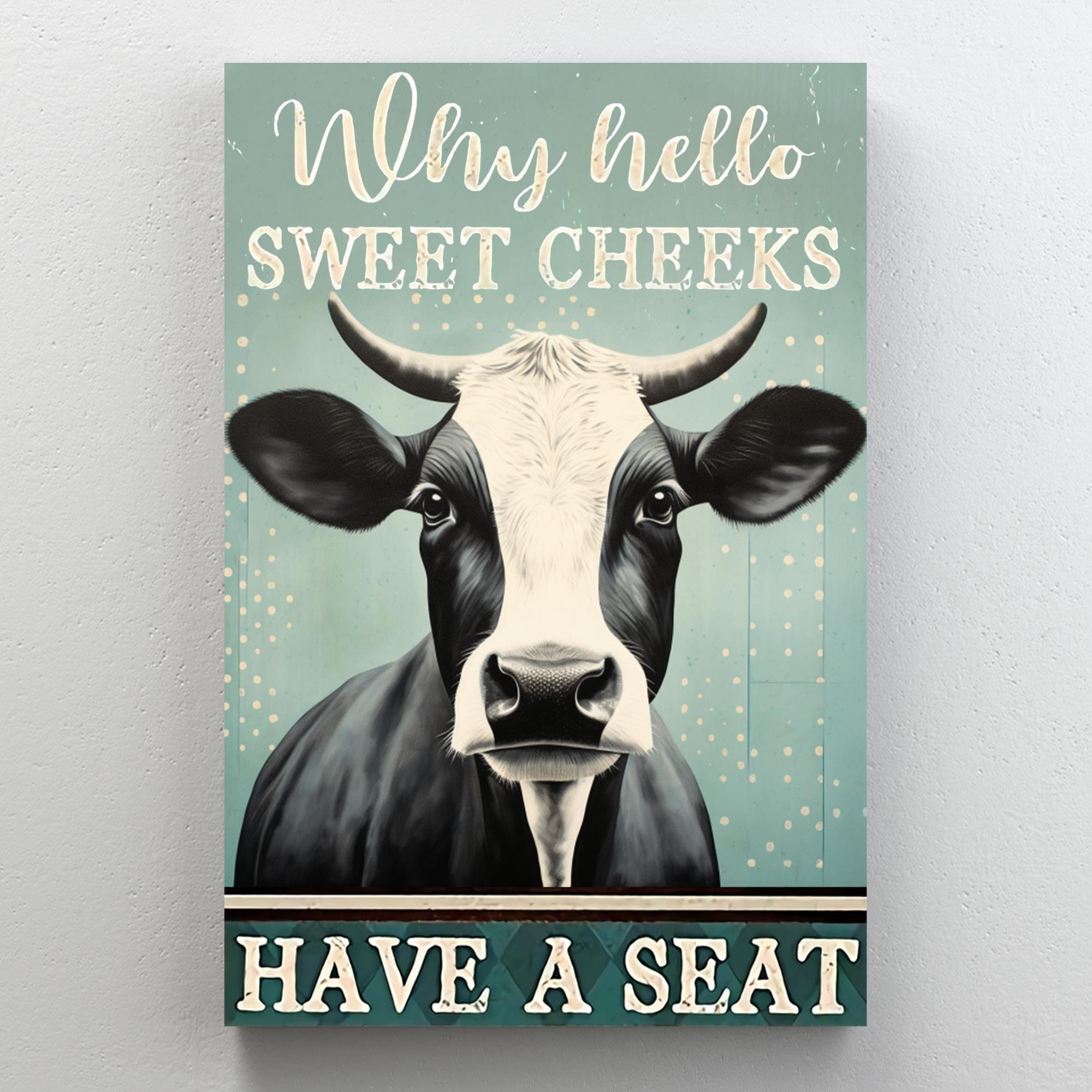 Trinx Kouchu Cow Why Hello Sweet Cheeks On Canvas Graphic Art | Wayfair