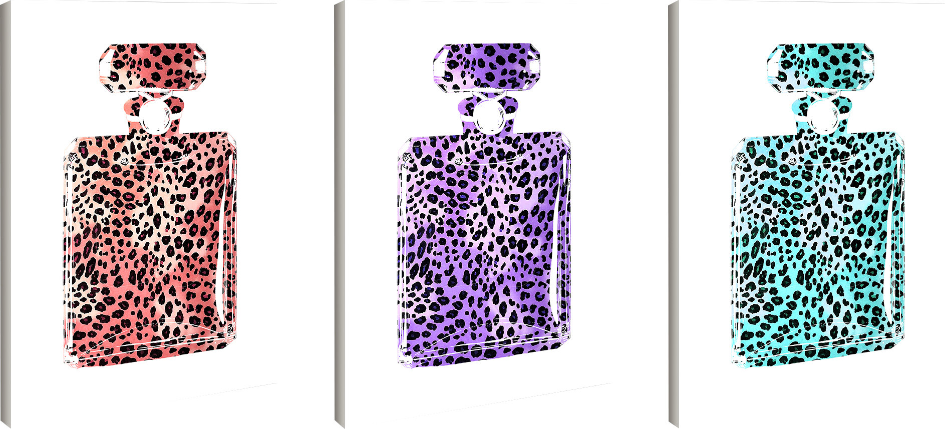 Mercer41 'Leopard-Print Perfume Bottle' Wall Plaque Set - Wayfair Canada